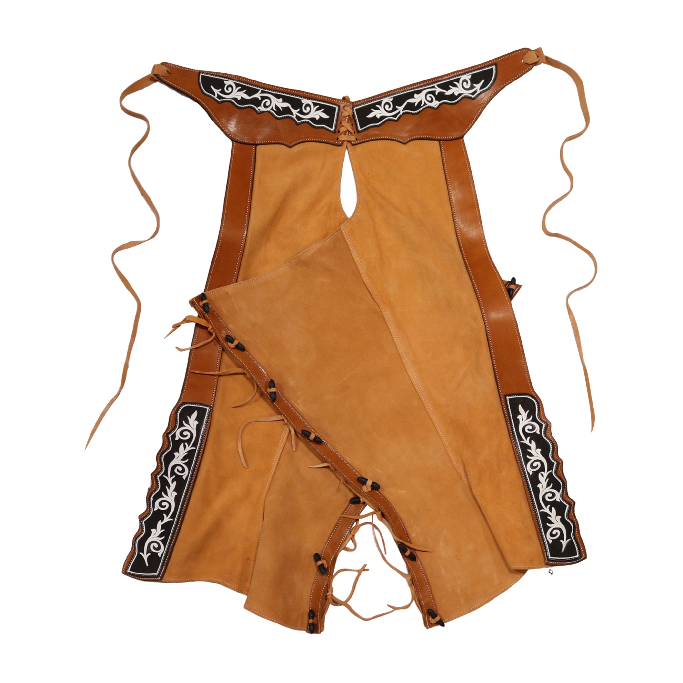 38" Charras Chaparreras Gamuza Pintadas Floral Chaps - M-Royal Saddles