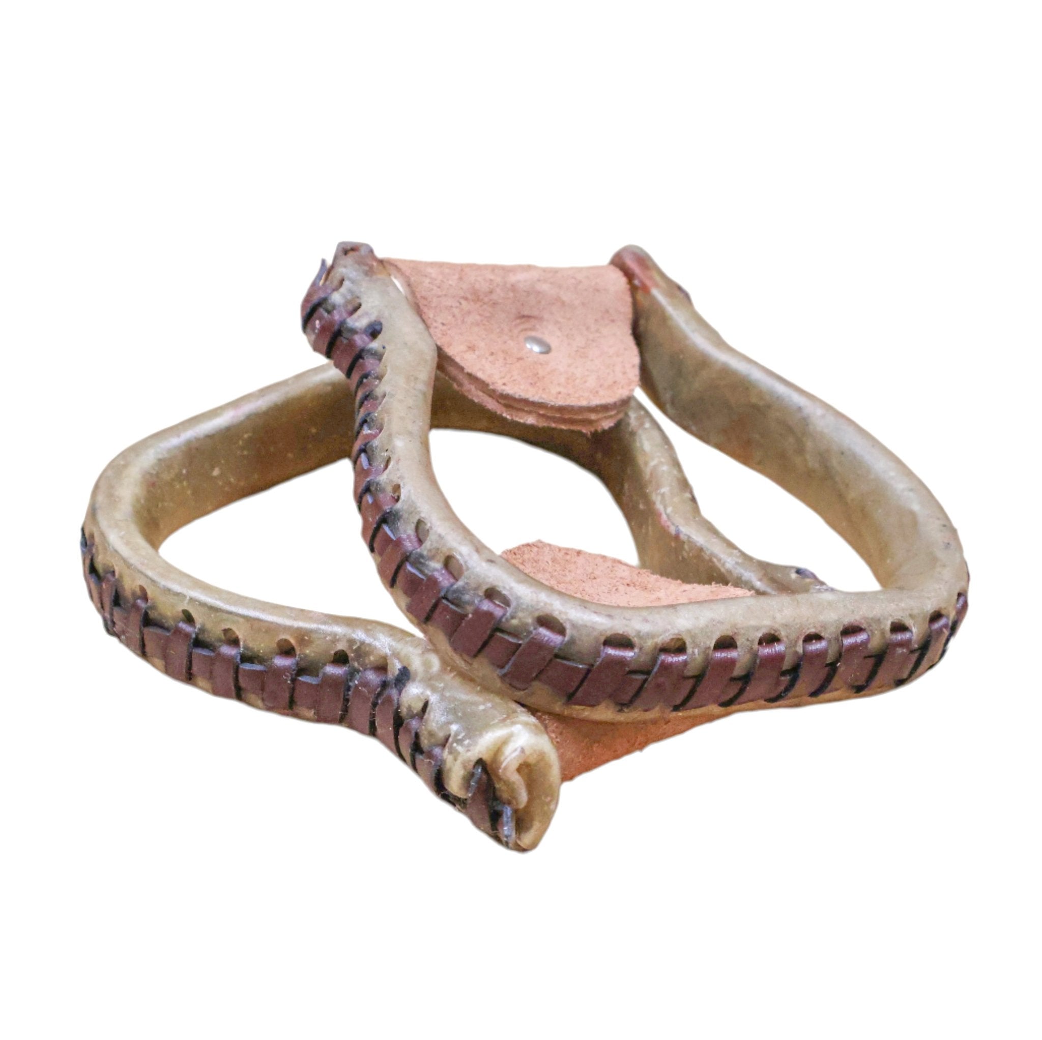 1” Flat Bottom Rawhide Oxbow Western Saddle Stirrups - M-Royal Saddles