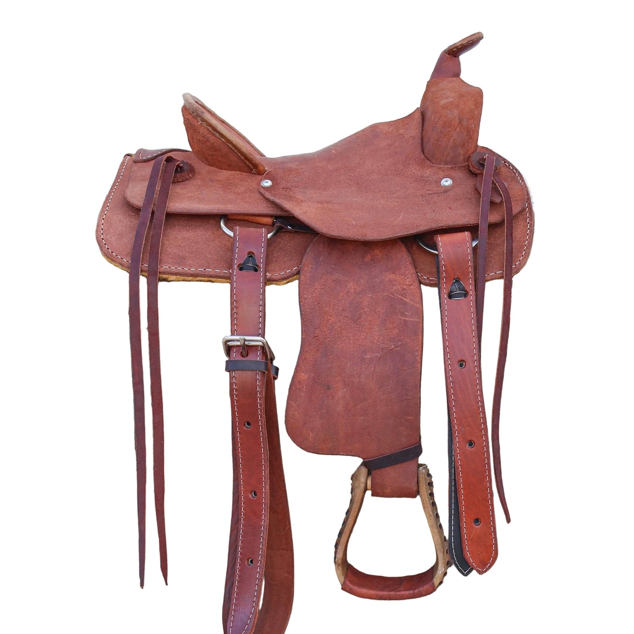 13" Hard Back Roughout Leather Youth Western Saddle - M-Royal Saddles