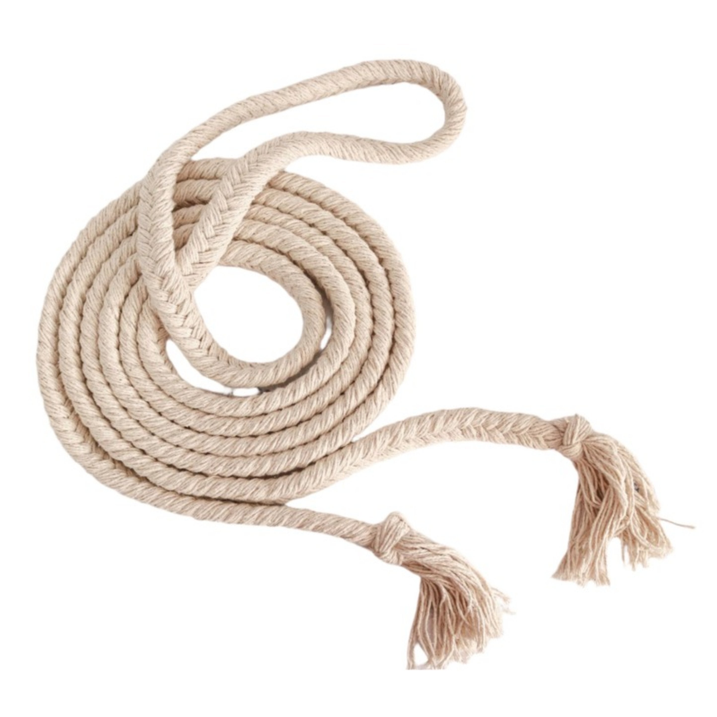 14 Ft. Braided 3 Strand Natural Cotton Soft Thick Heavy Breaking Reins ...