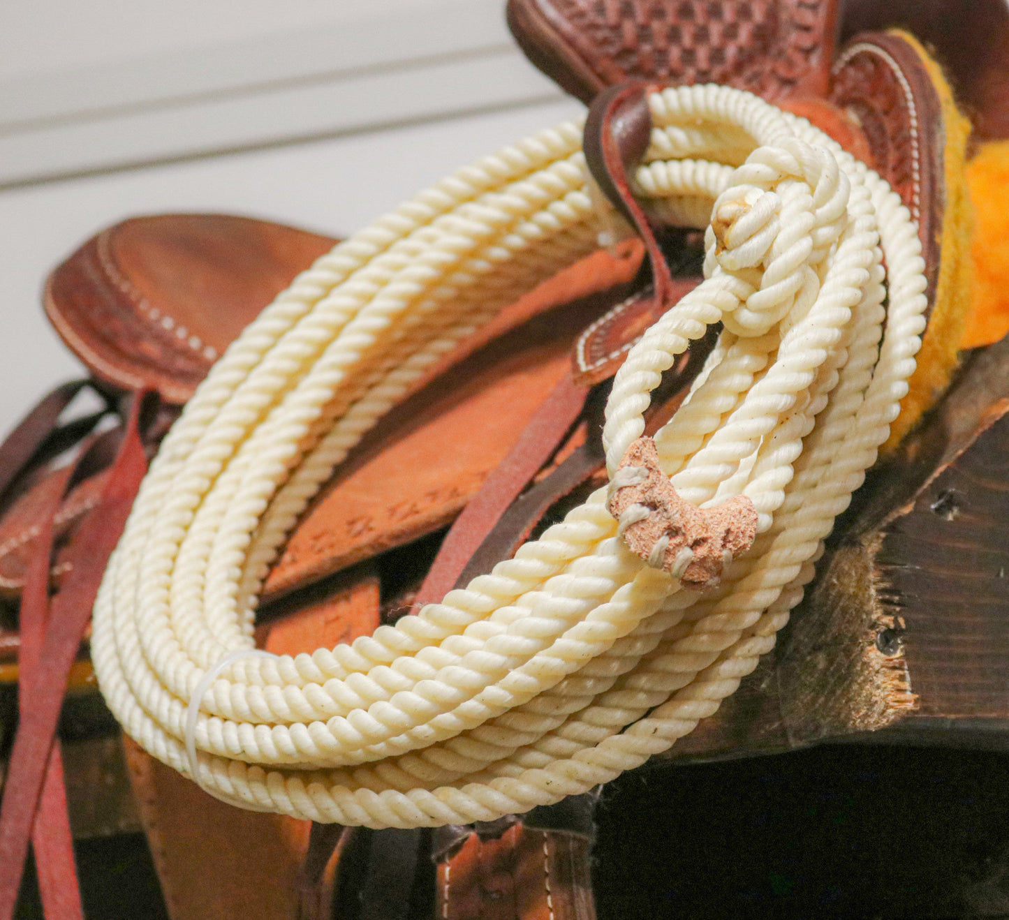 30 FT White Western Adult Lasso Rope Rodeo - M-Royal Saddles