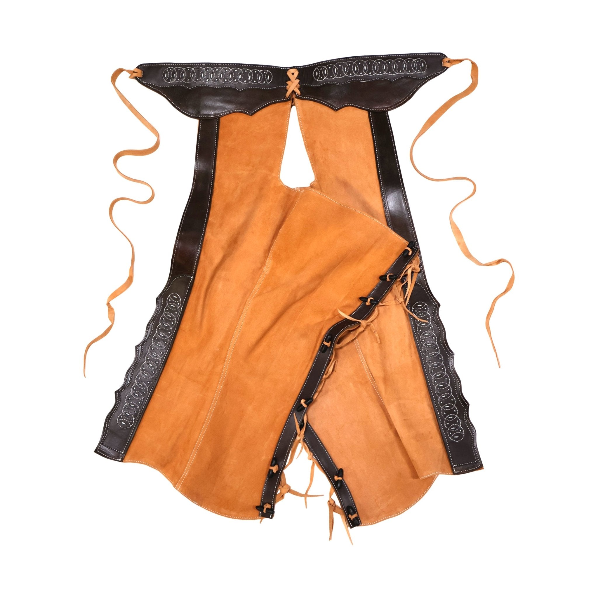 36" Chaparreras Miel Rescada Charro Leather Chaps - M-Royal Saddles