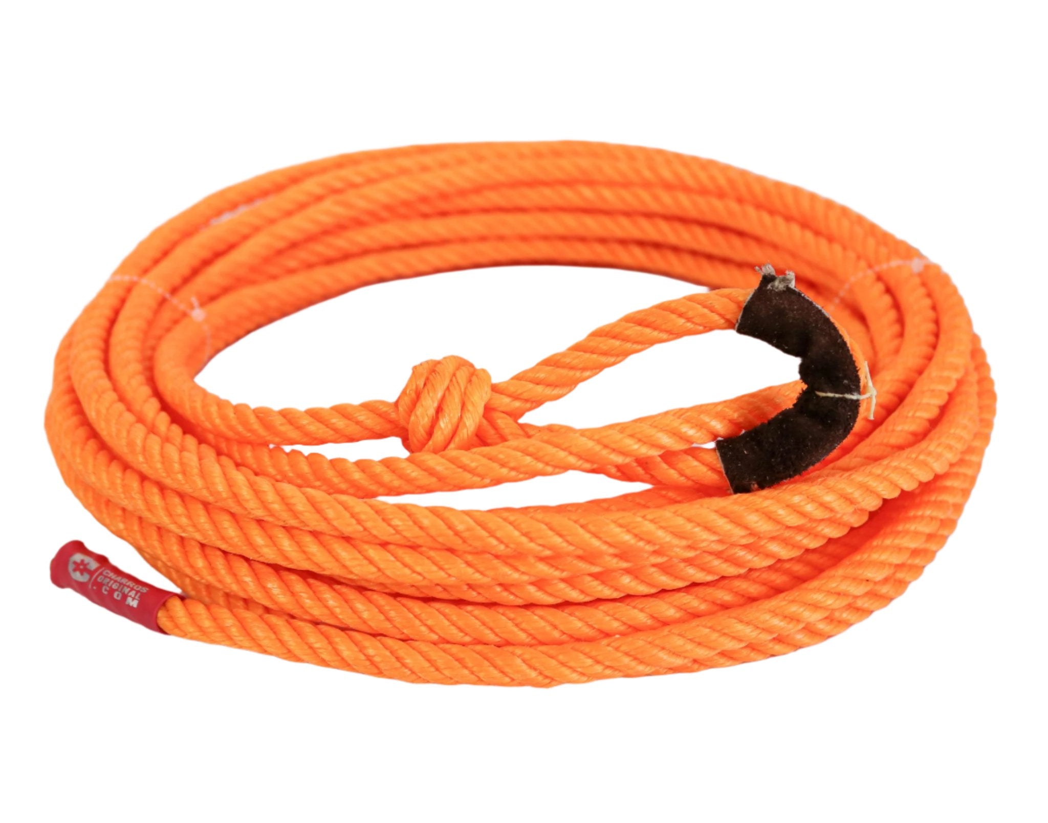 39FT. Charro Soga Naranja Para Florear Orange Trick Rope - M-Royal Saddles