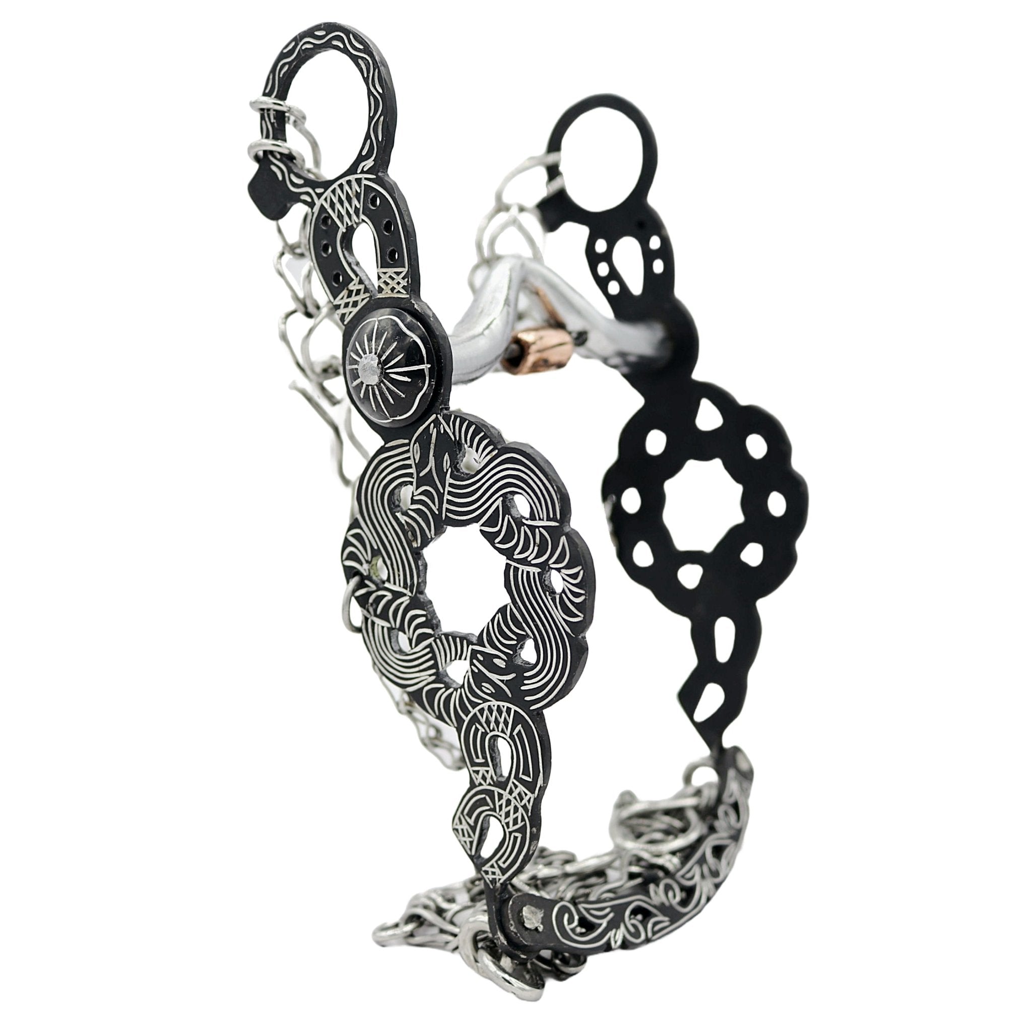 4 7/8" Black Snake Charro Pavonado Mexican Bit - M-Royal Saddles