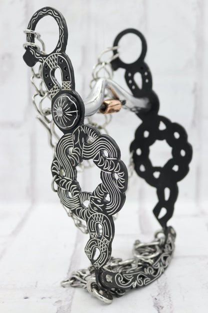 4 7/8" Black Snake Charro Pavonado Mexican Bit - M-Royal Saddles