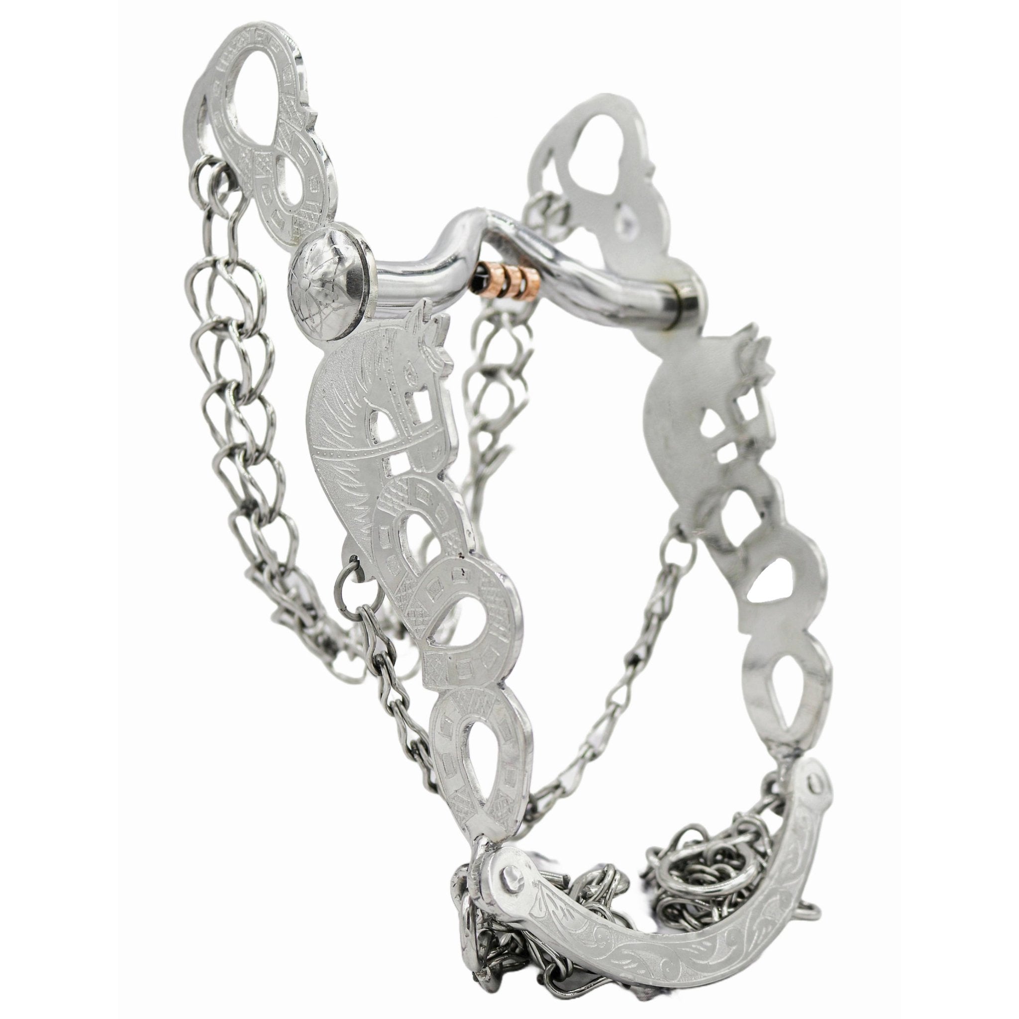 5 1/2" Horse Stainless Steel Charro Bit Freno Horseshoe - M-Royal Saddles