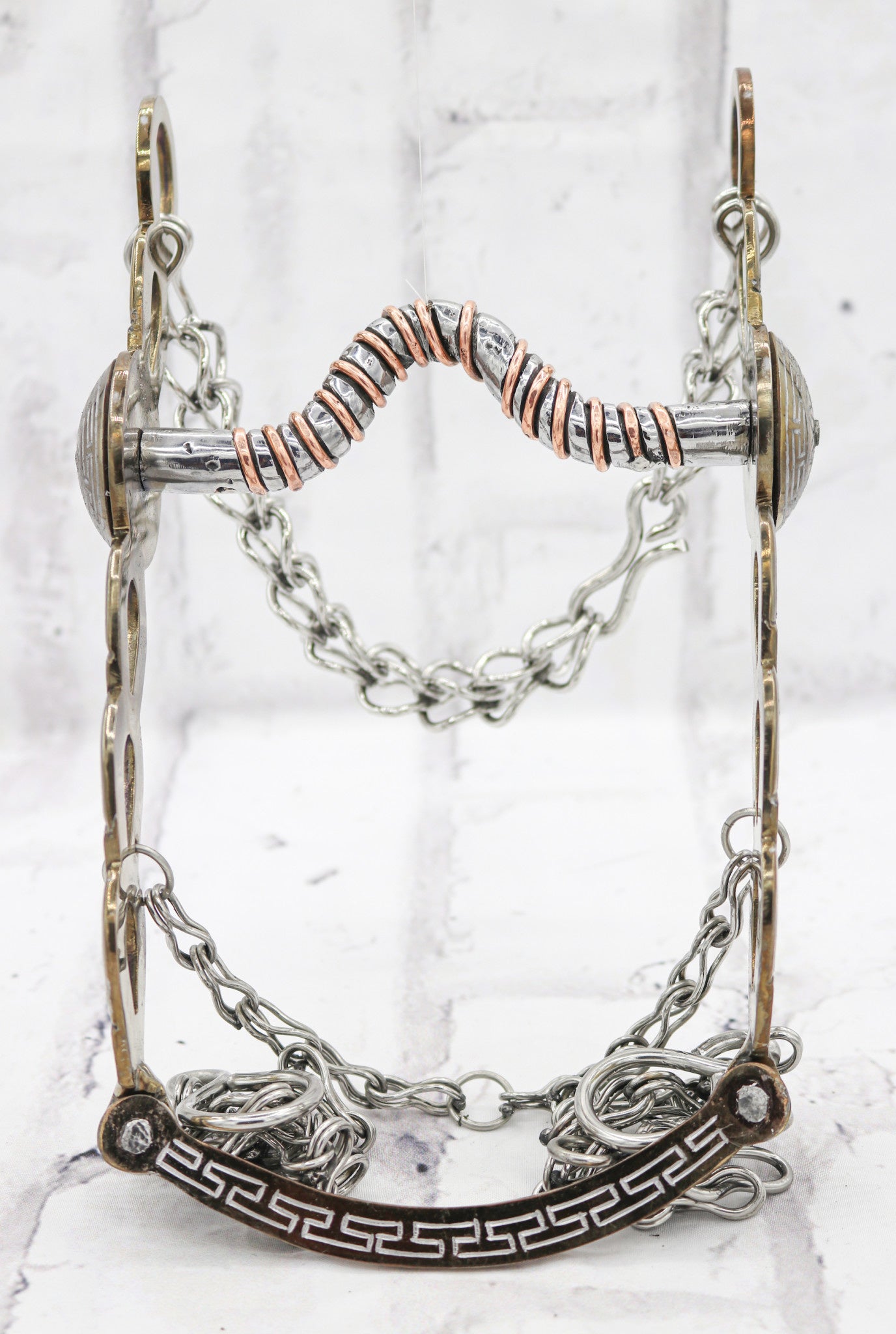 5 1/4" Dorado Charro Freno Saddle Horseshoe Brass Bit - M-Royal Saddles