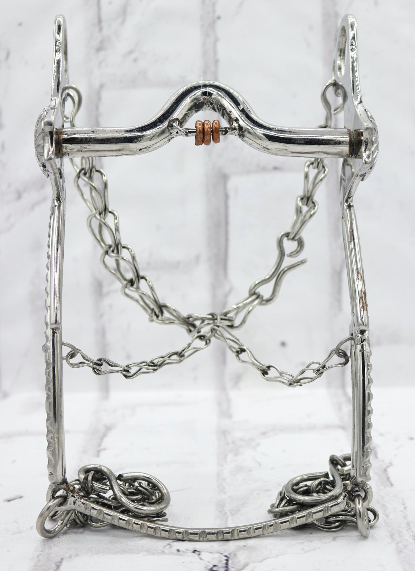 5 1/8" Freno Charro Horse Bit Con Cobre Stainless Steel - M-Royal Saddles