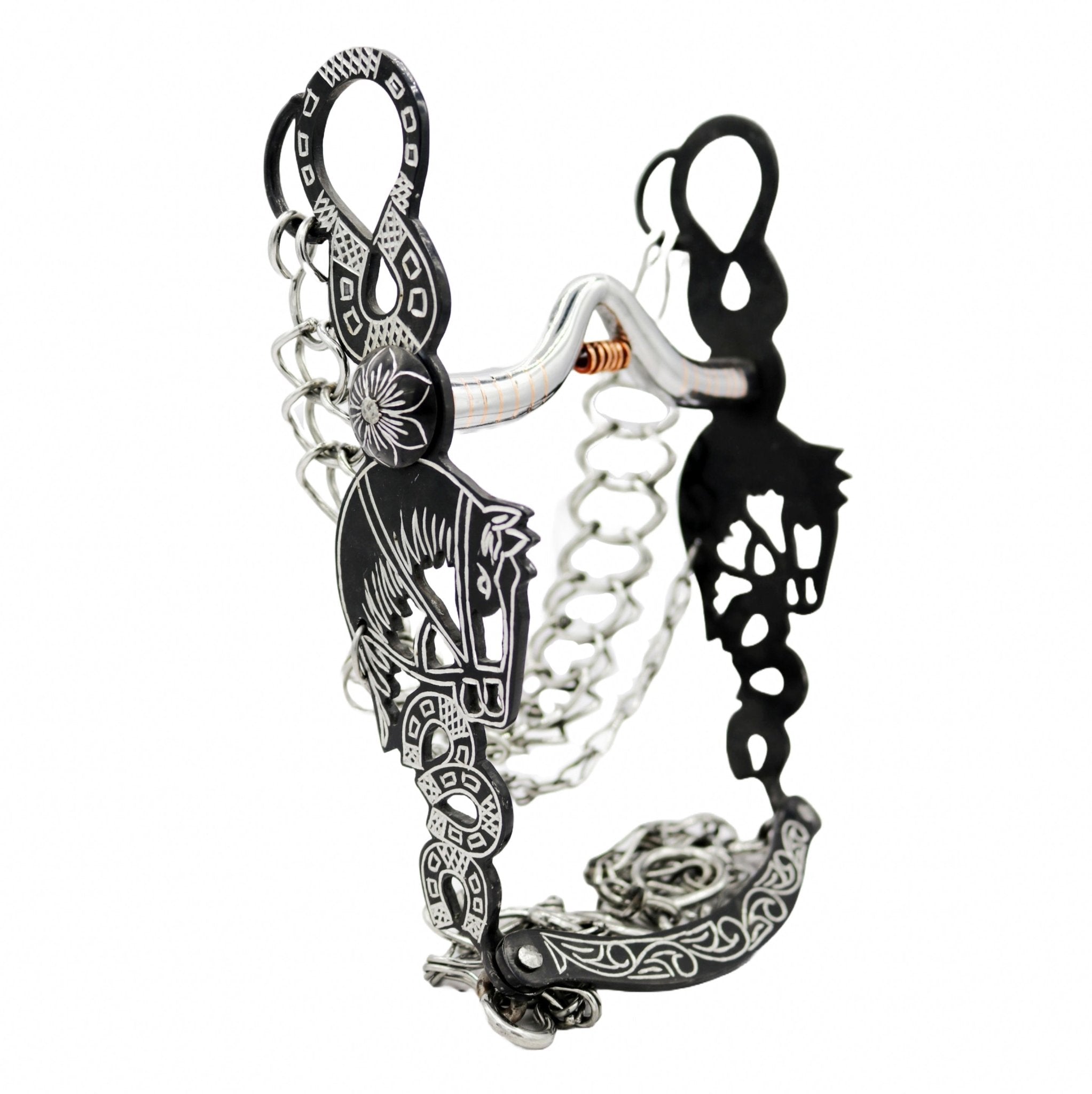 5 3/8" Freno Black Charro Stainless Horse Bit - M-Royal Saddles