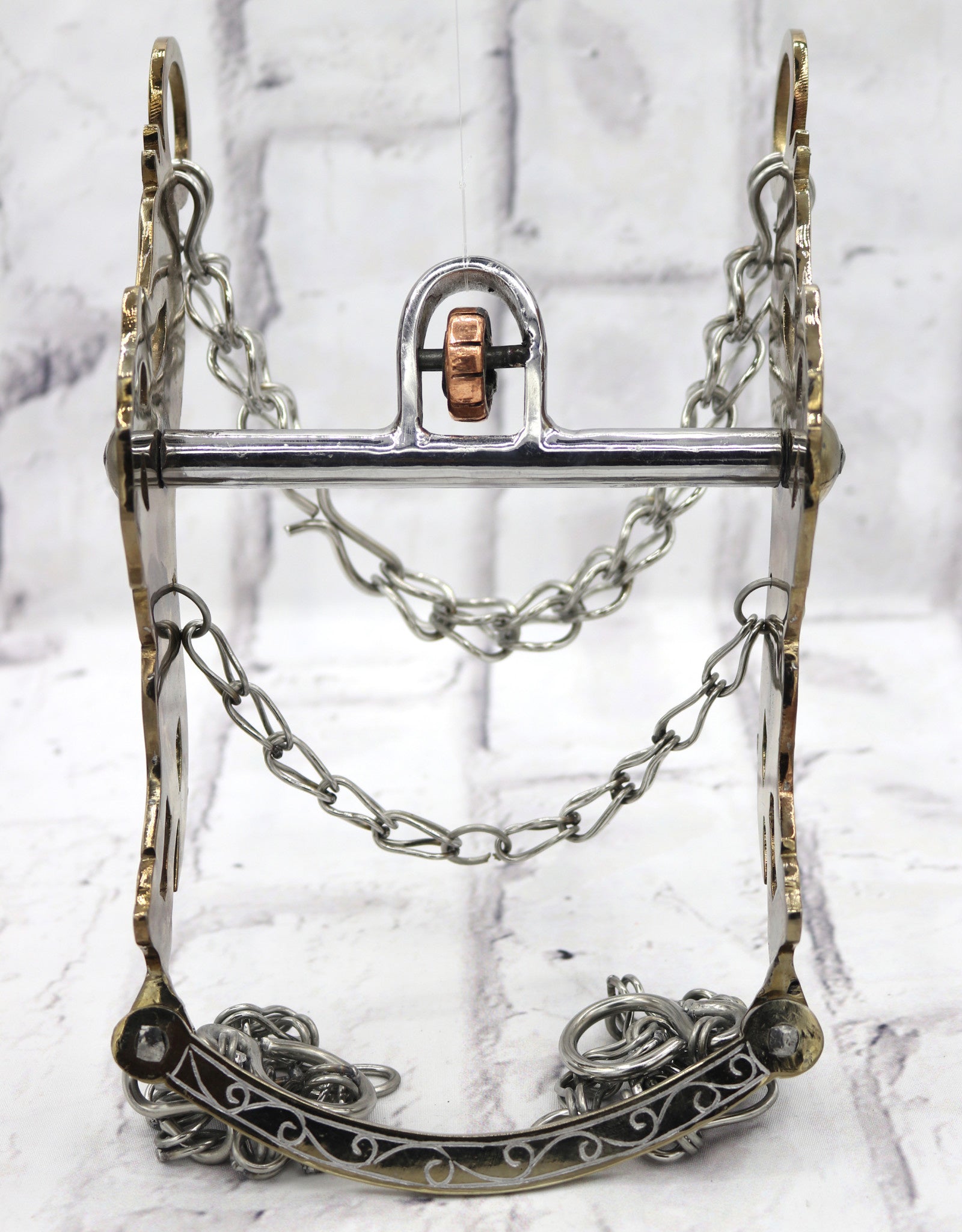 5" Brass Dorado Charro Caballo Horse Bit - M-Royal Saddles