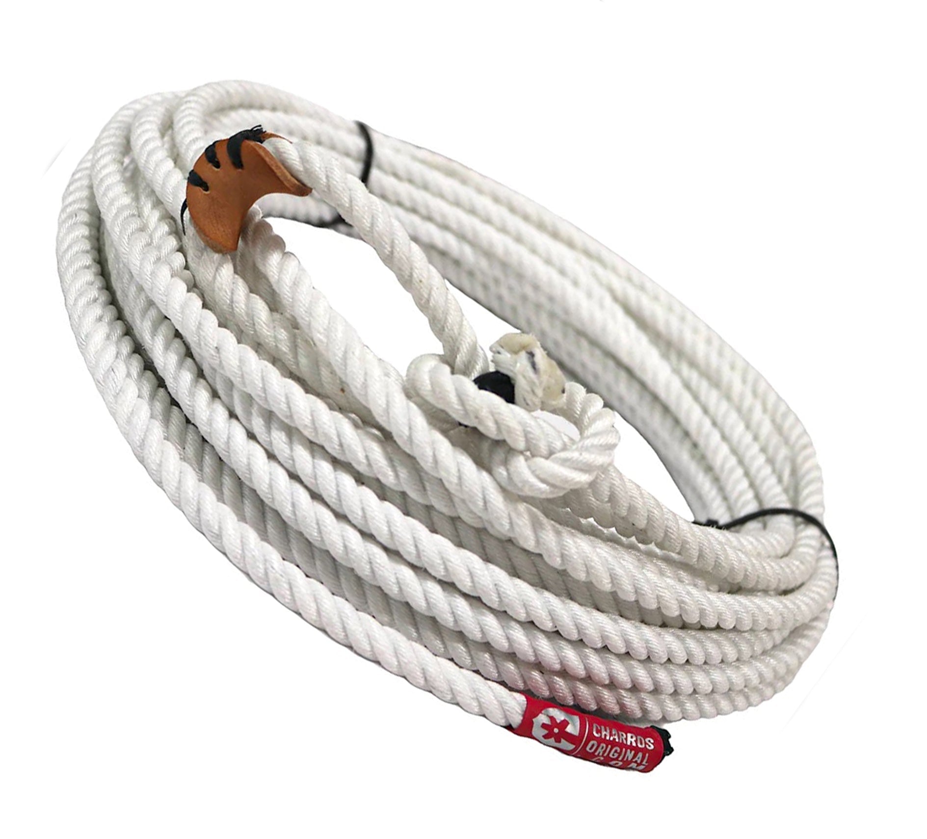 50 FT White 11mm Charro Soga De Plomo Poly Lead Core Rope - M-Royal Saddles
