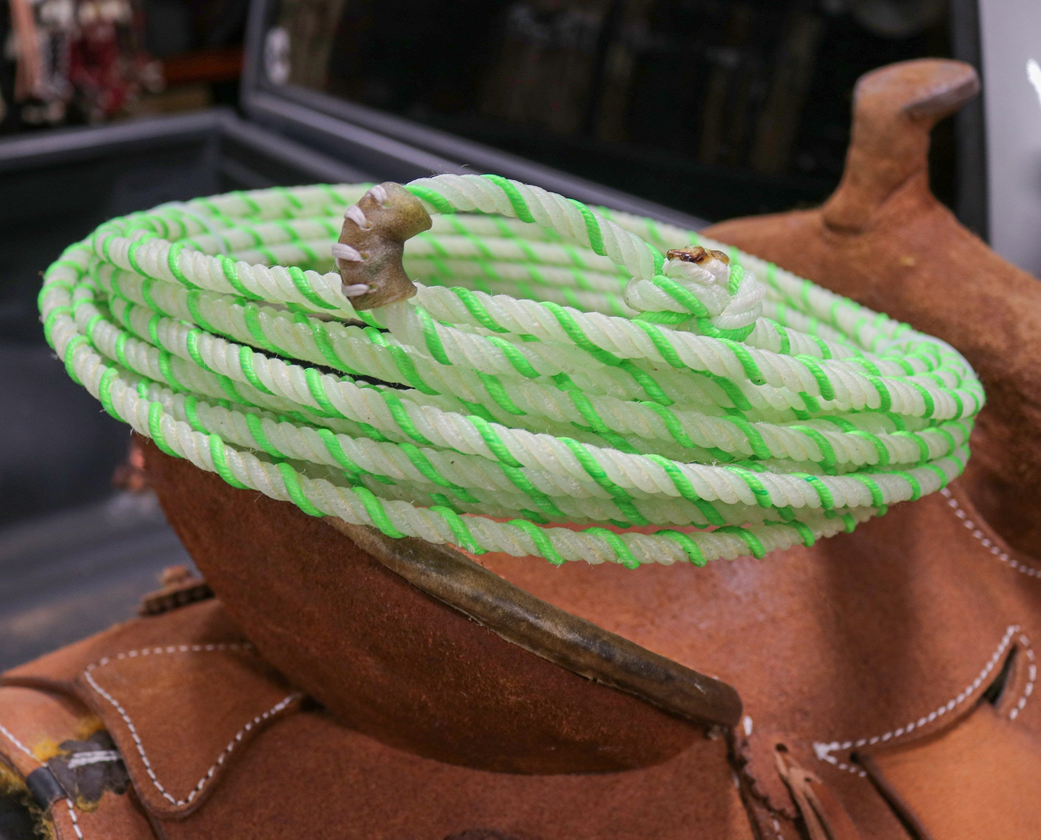 50" Ranch Nylon -Poly Green 3/8" Rope Rodeo Lariat - M-Royal Saddles