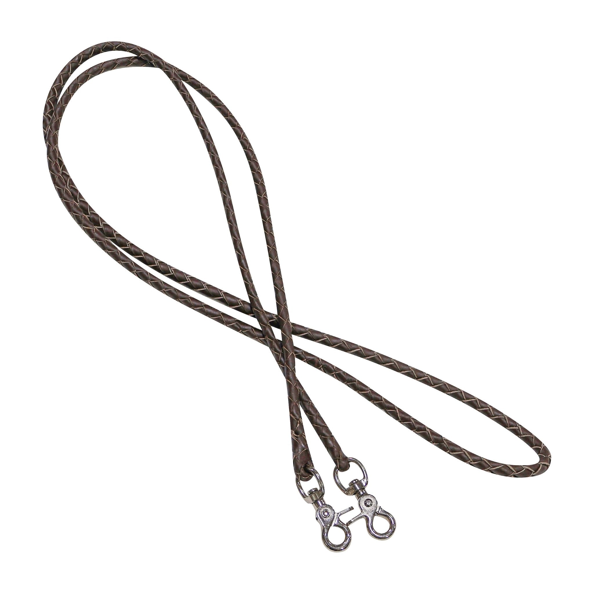 7Ft Brown Western Leather Braided Roping Reins Snap - M-Royal Saddles