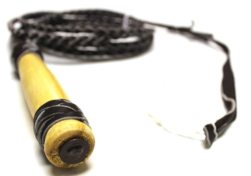 8 FT Brown Real Genuine Leather Braided Bullwhip - M-Royal Saddles