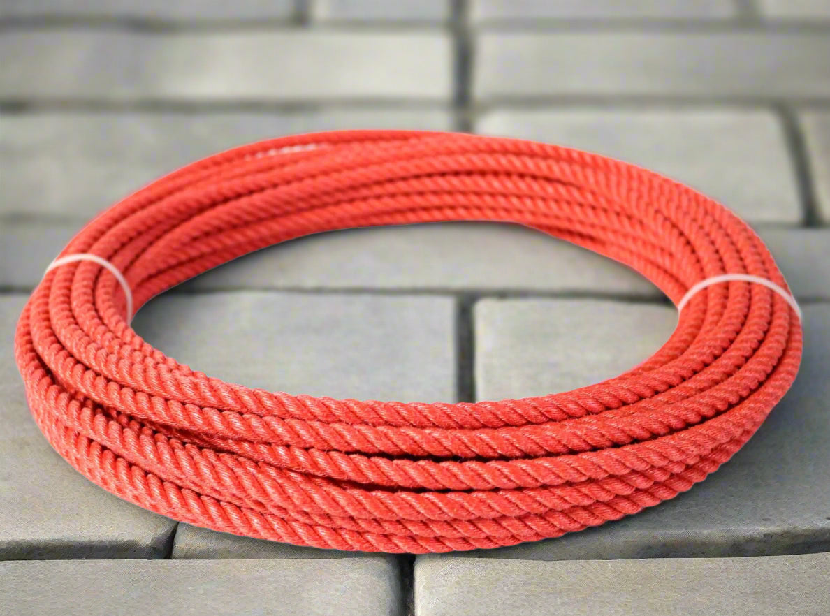80 Ft Red Soga de Plomo 11mm Lead Core Lasso Rope - M-Royal Saddles