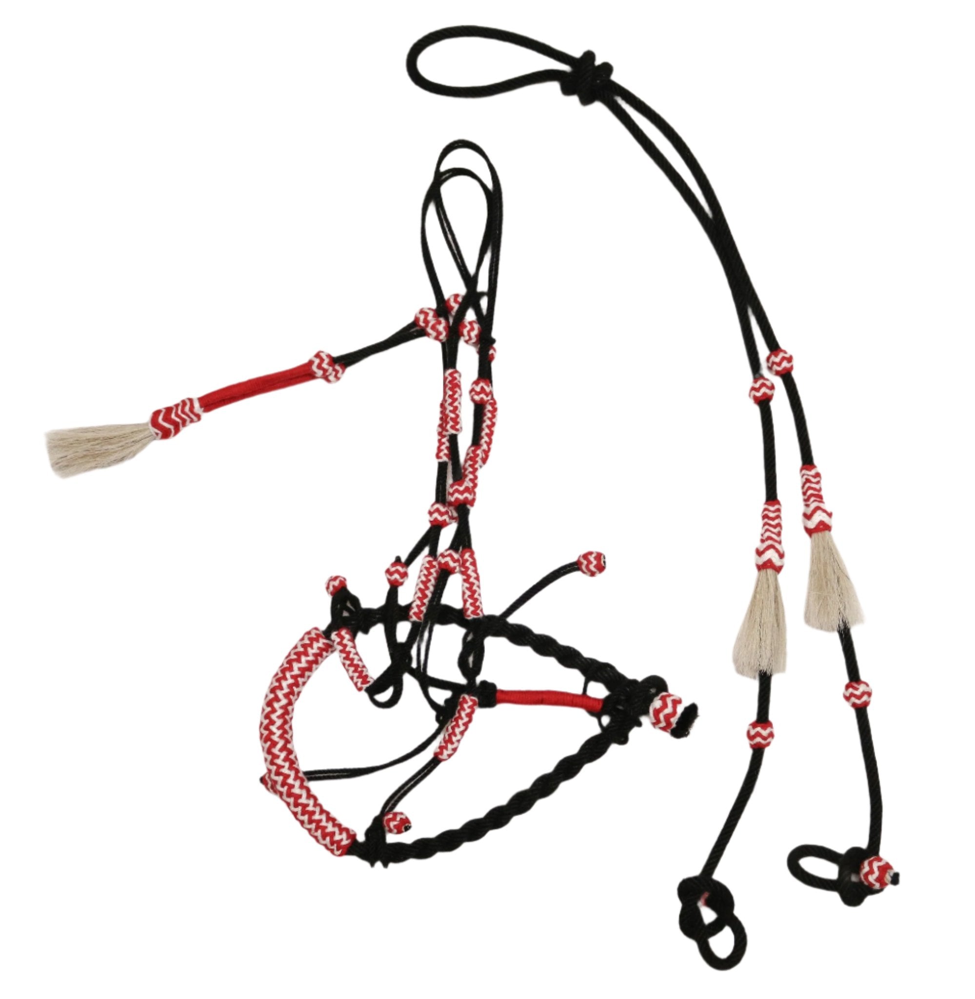 Black Bosalillo Charro Cotton Bosal Set - M-Royal Saddles