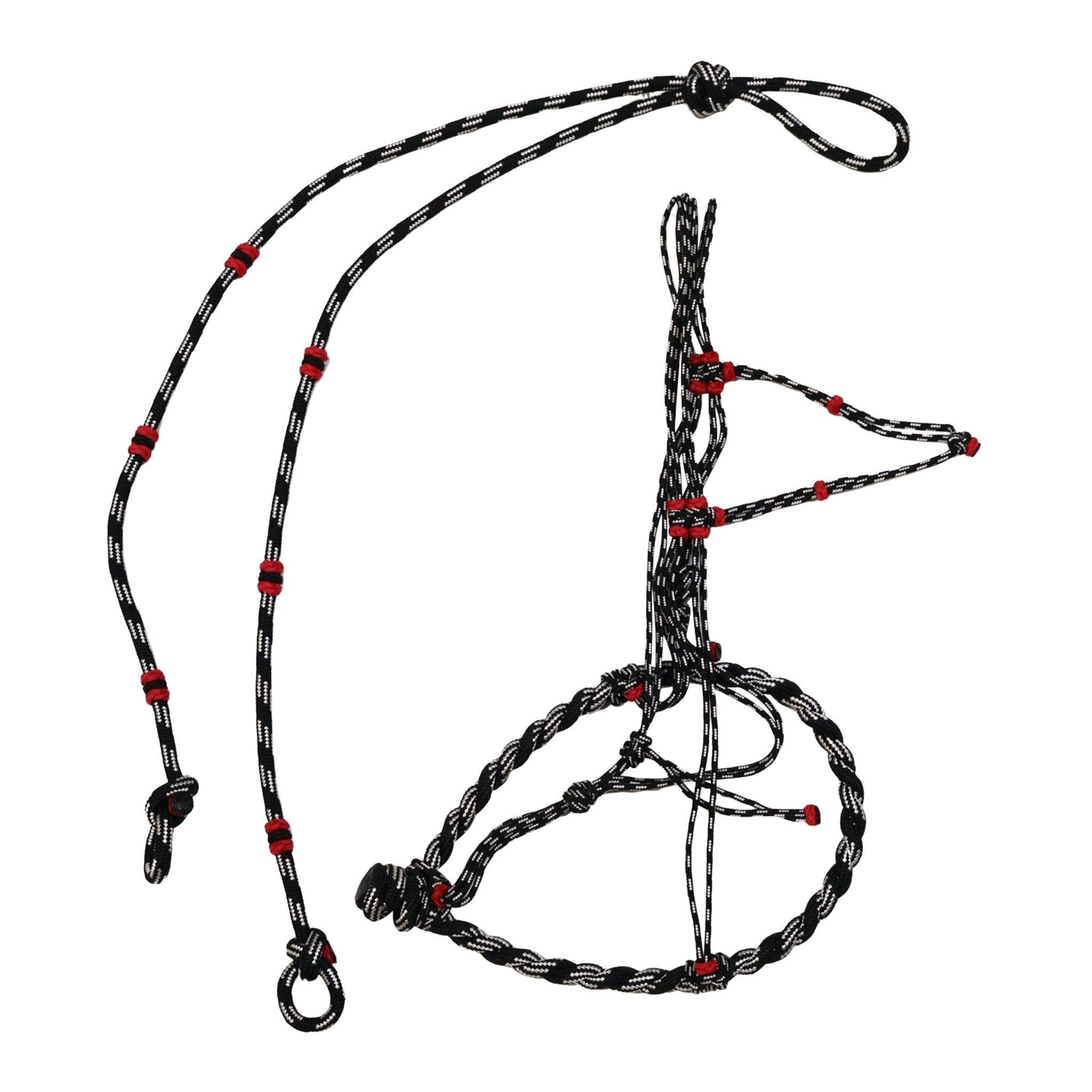 Black Bosalillo Charro De Nylon Horse Bosal Set - M-Royal Saddles