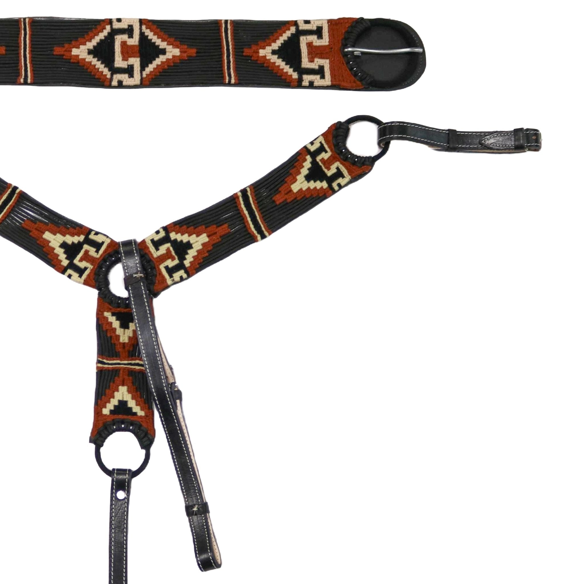 White Greca Charro Breast Collar 36" Cincho Pecho Pretal Juego - M ...