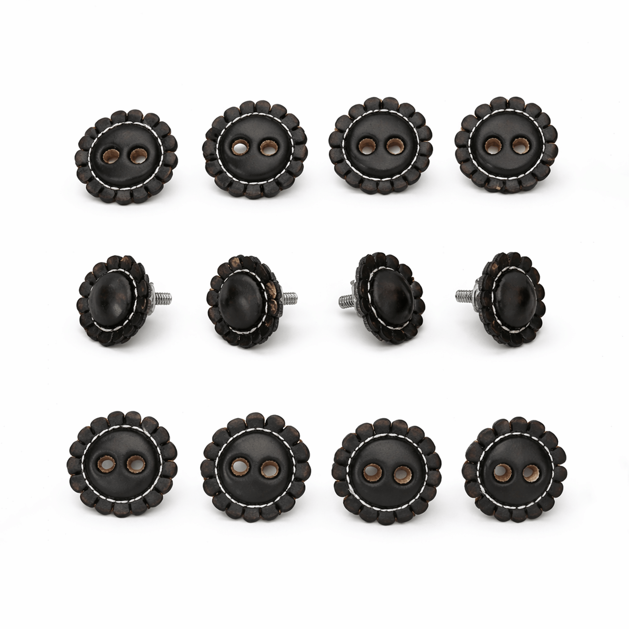 Black Juego De Chapetones Monturas Charras Conchos - M-Royal Saddles