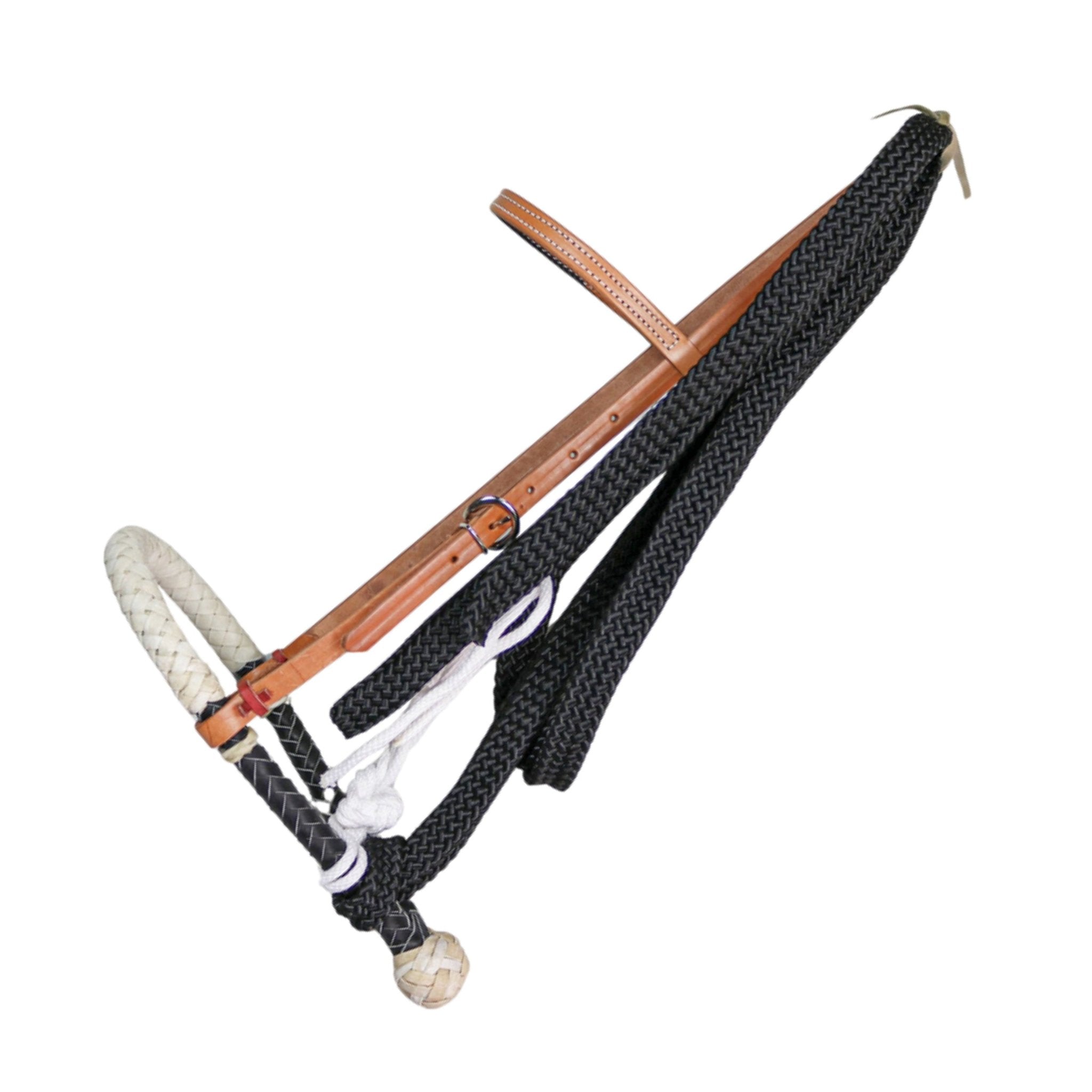 Breaking Hackamore Nylon Reins Cowboy Braided Bosal - M-Royal Saddles