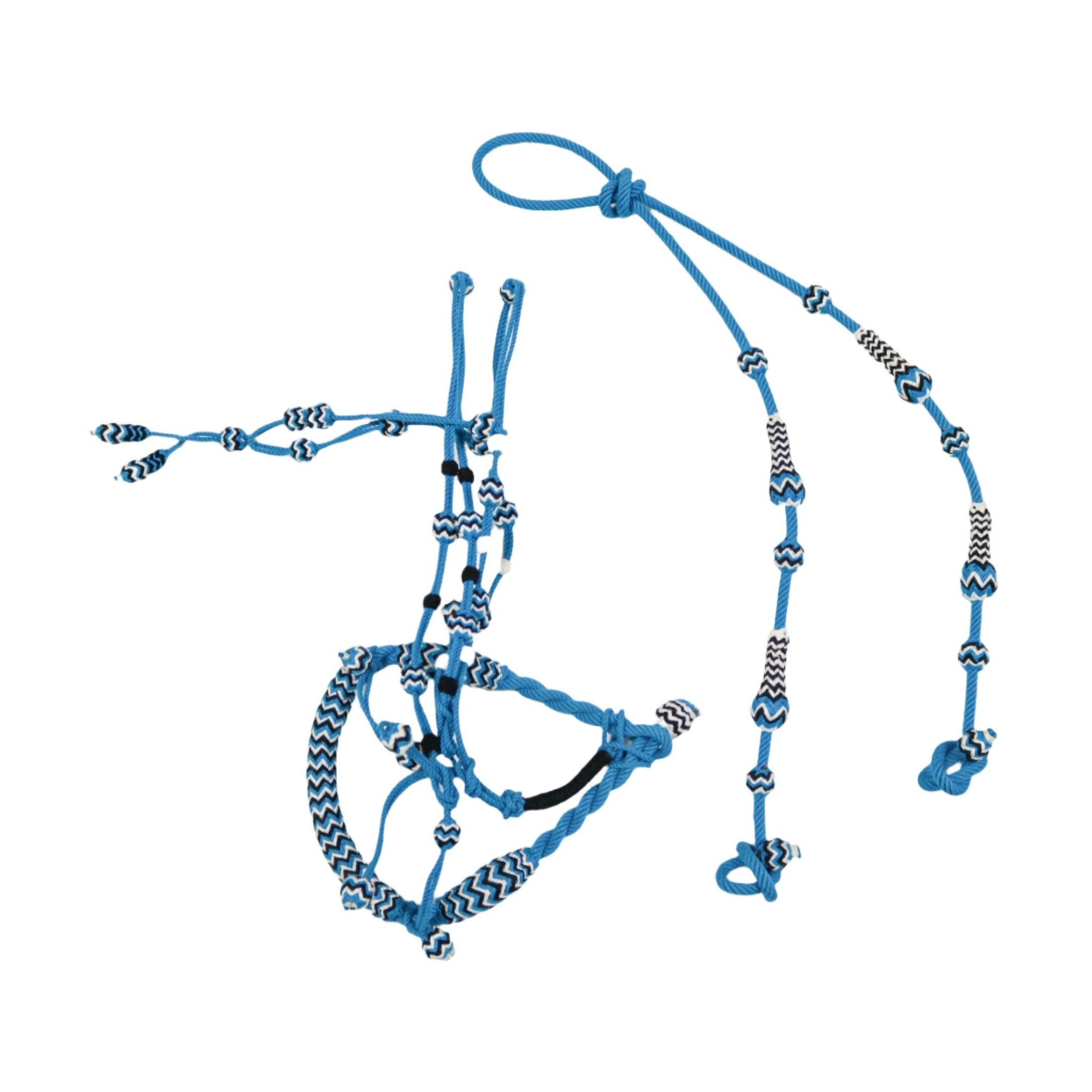 Charro Bosal Cabresto Riendas Blue Charro Halter - M-Royal Saddles