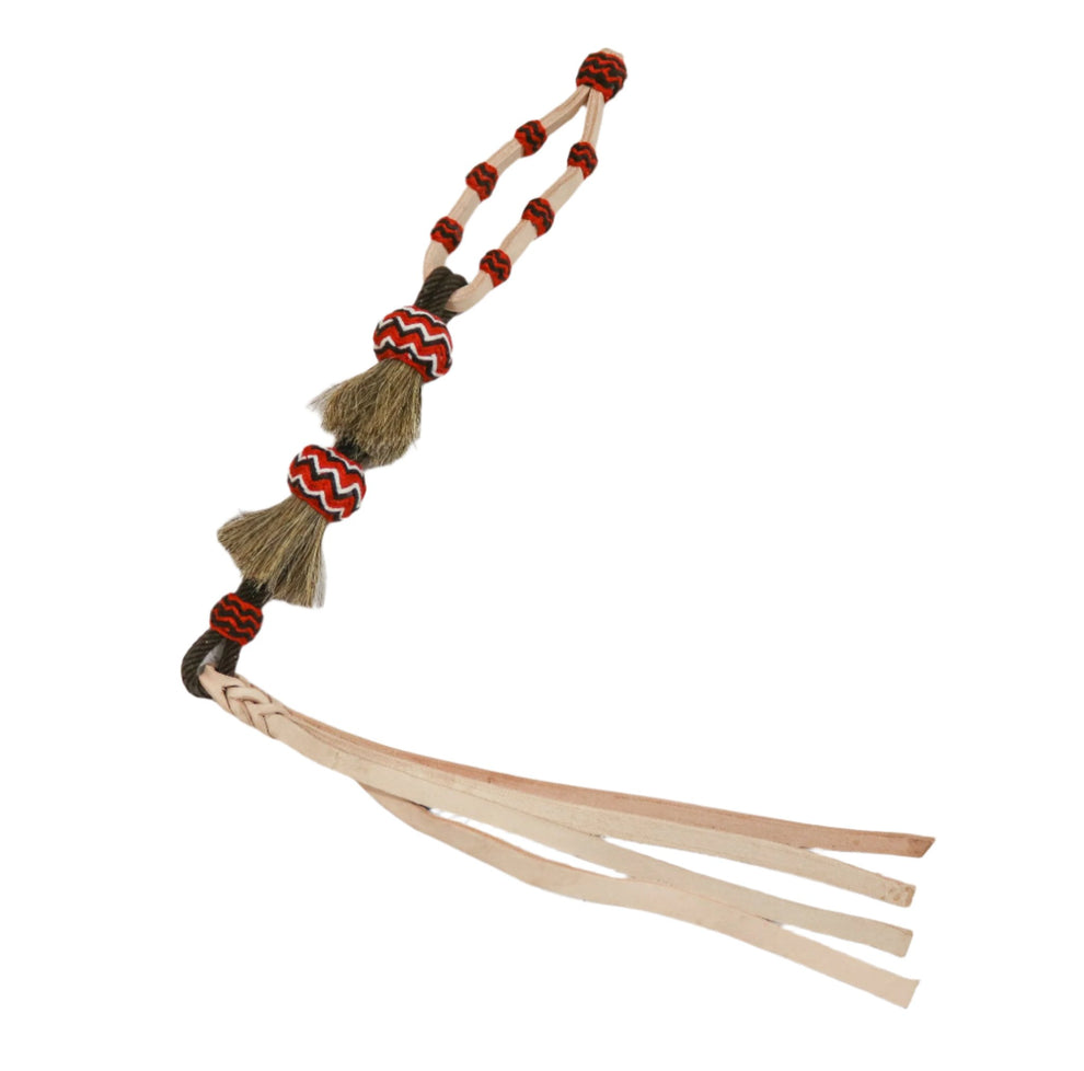 Charro Chomite Boton Cafe Cuarta Leather Quirt - M-Royal Saddles