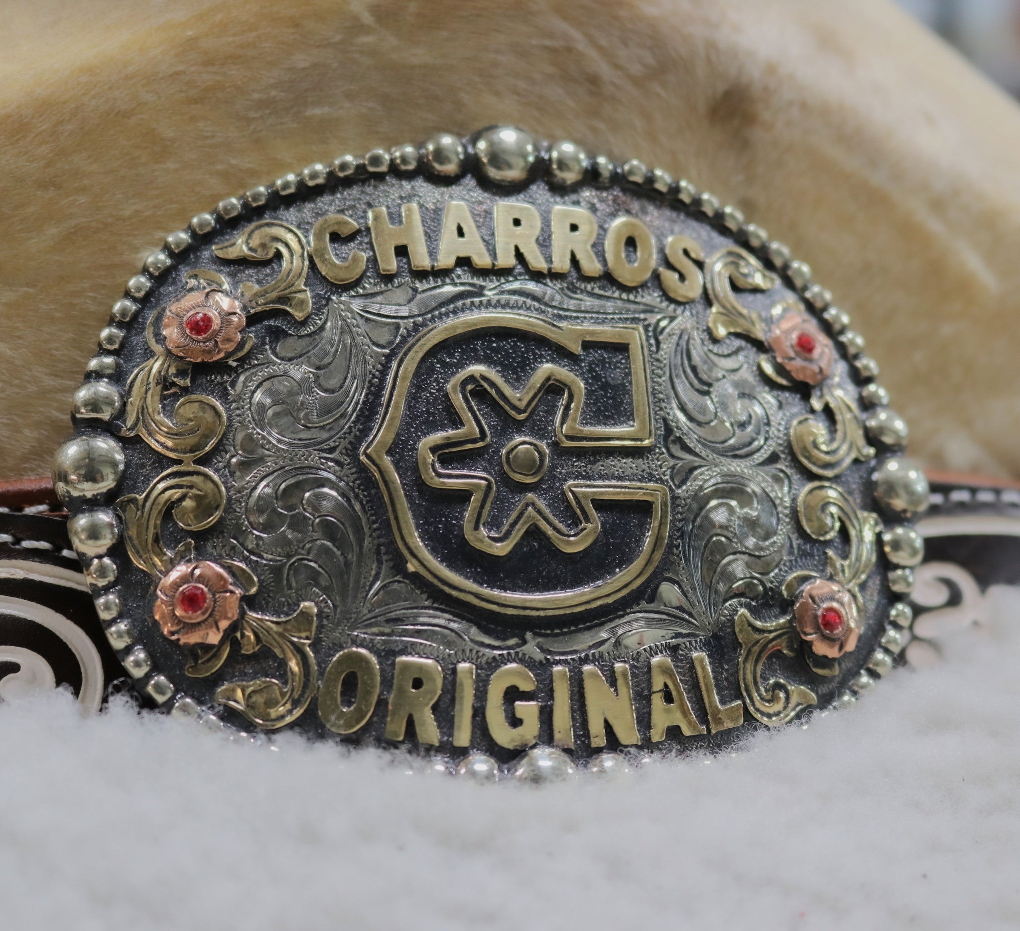 Charro Handmade "C" Engraved Buckle - M-Royal Saddles