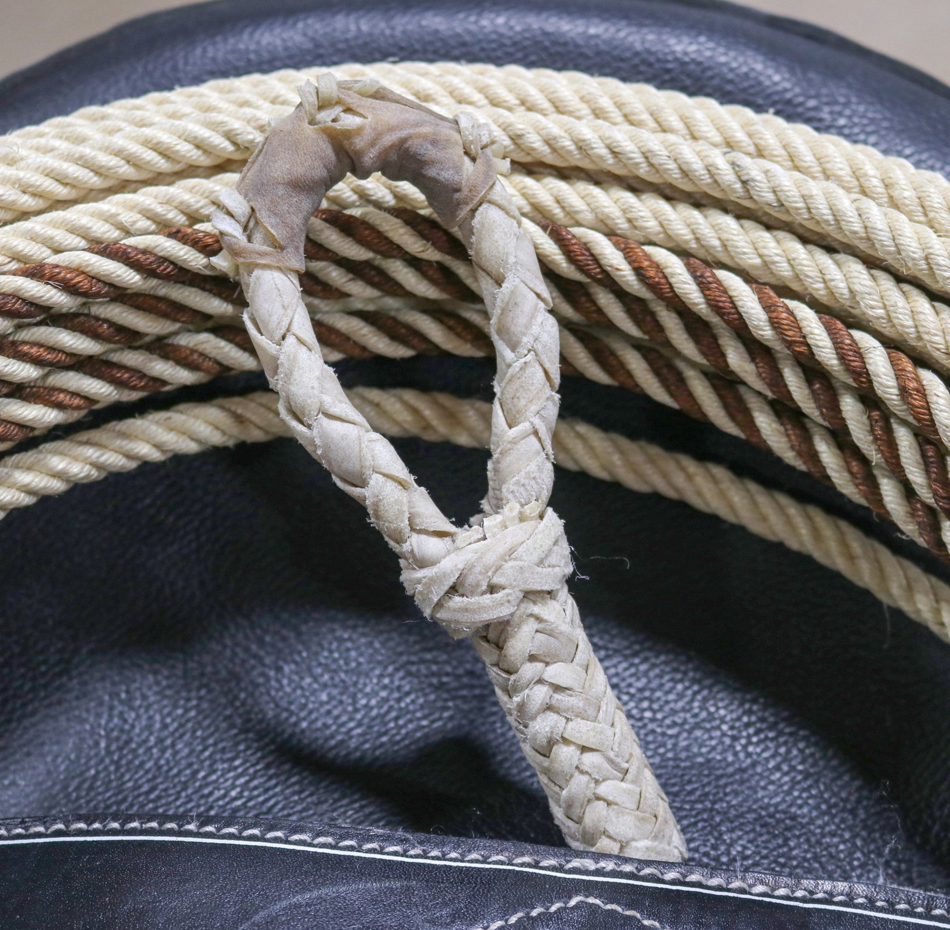 Charro Natural Rawhide Rope Soga Lariat Hondilla - M-Royal Saddles