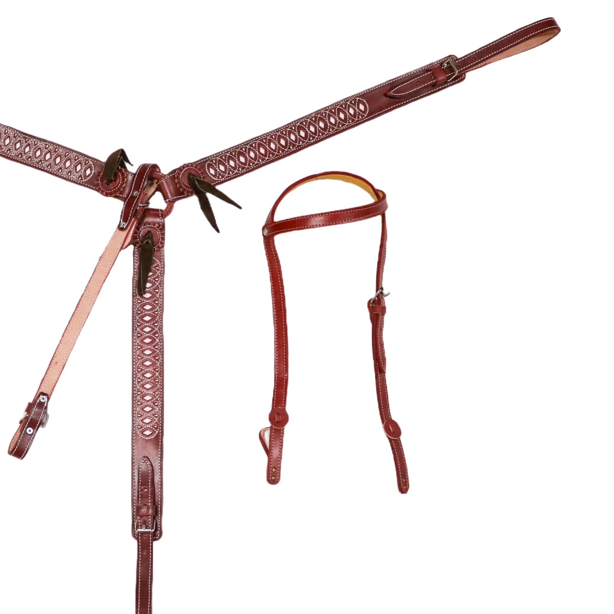Charro Vino Maroon Pechera Resacada Horse - M-Royal Saddles