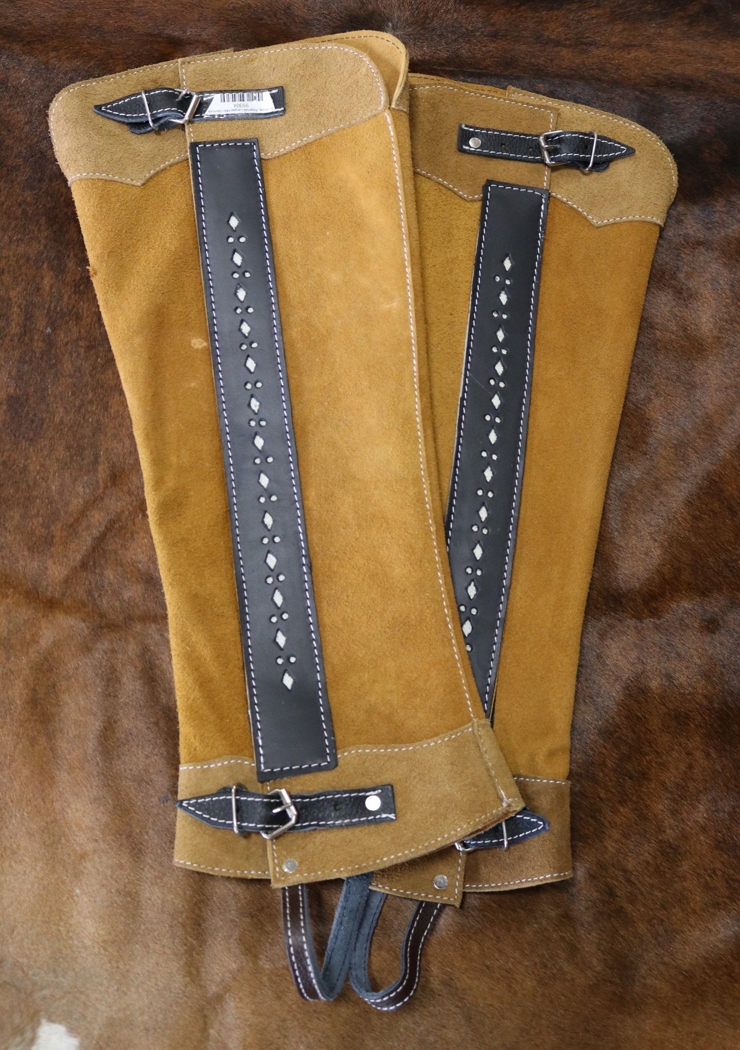 Charros Gamuza Polainas Tan Miel Half Chaps - M-Royal Saddles