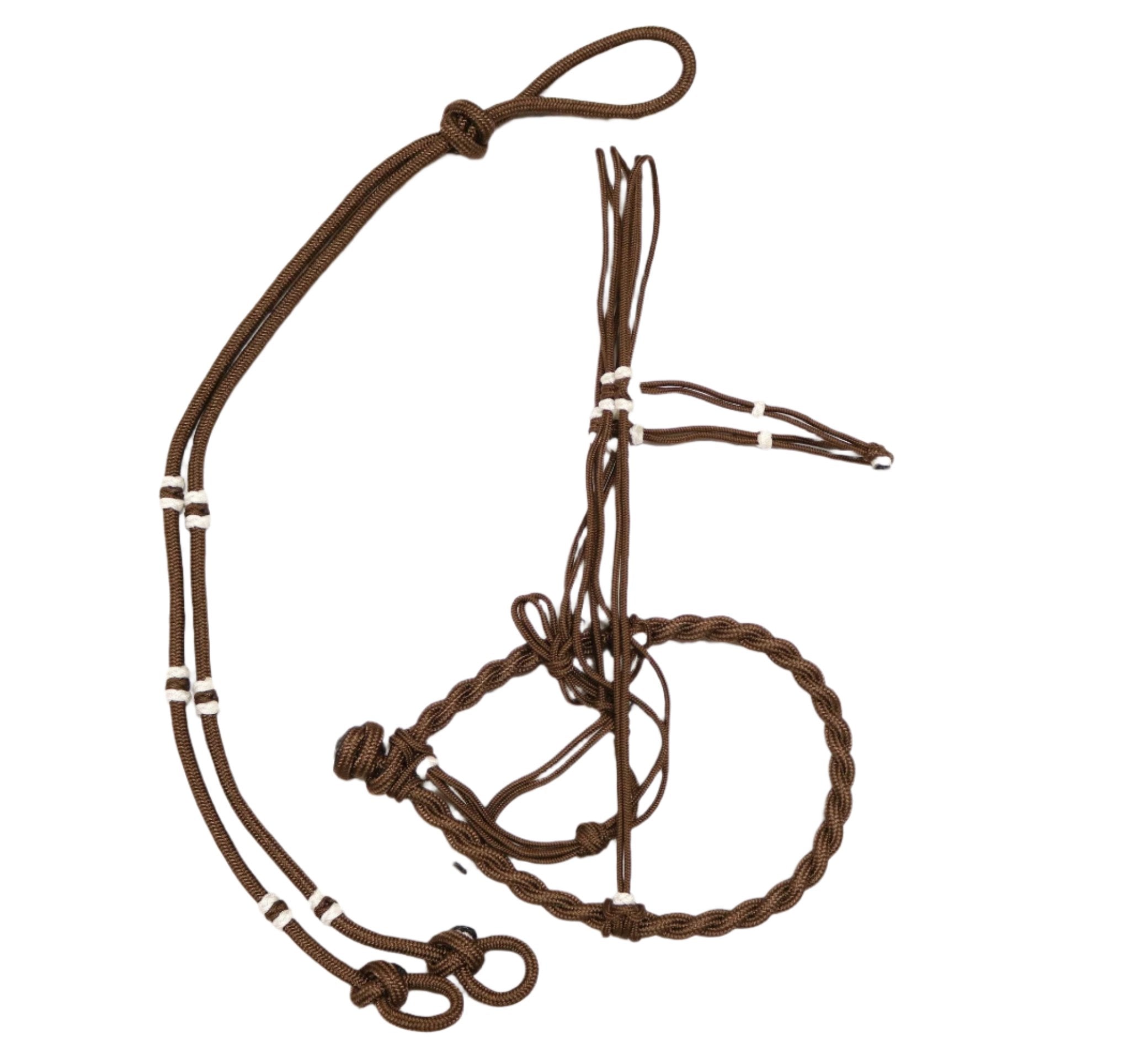 Charros Original Brown Bosal/Rienda Cafe Horse Halter - M-Royal Saddles
