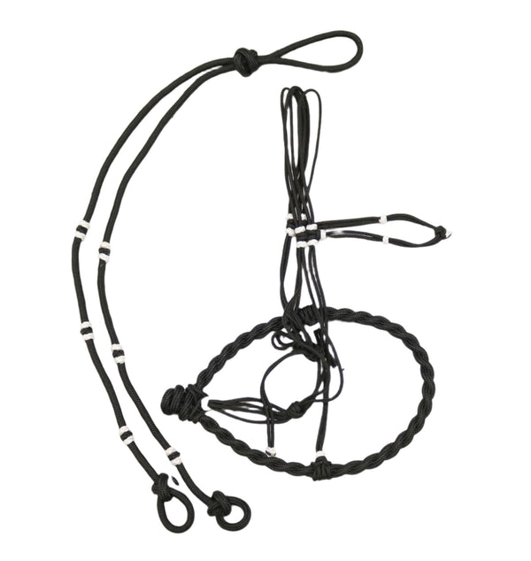 Charros Original Nylon Halter Bosal/Rienda Set (Black/White) - M-Royal ...