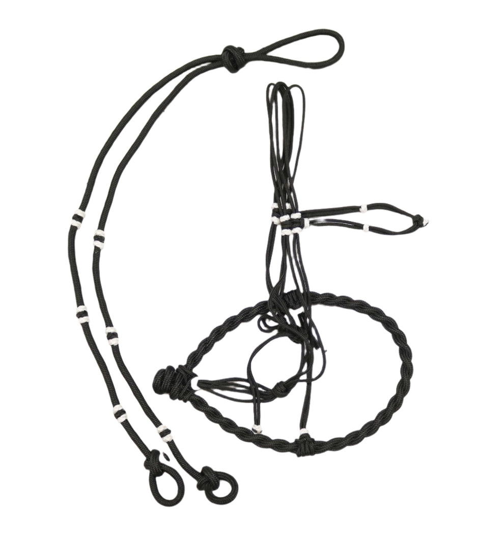 Charros Original Nylon Halter Bosal/Rienda Set (Black/White) - M-Royal ...