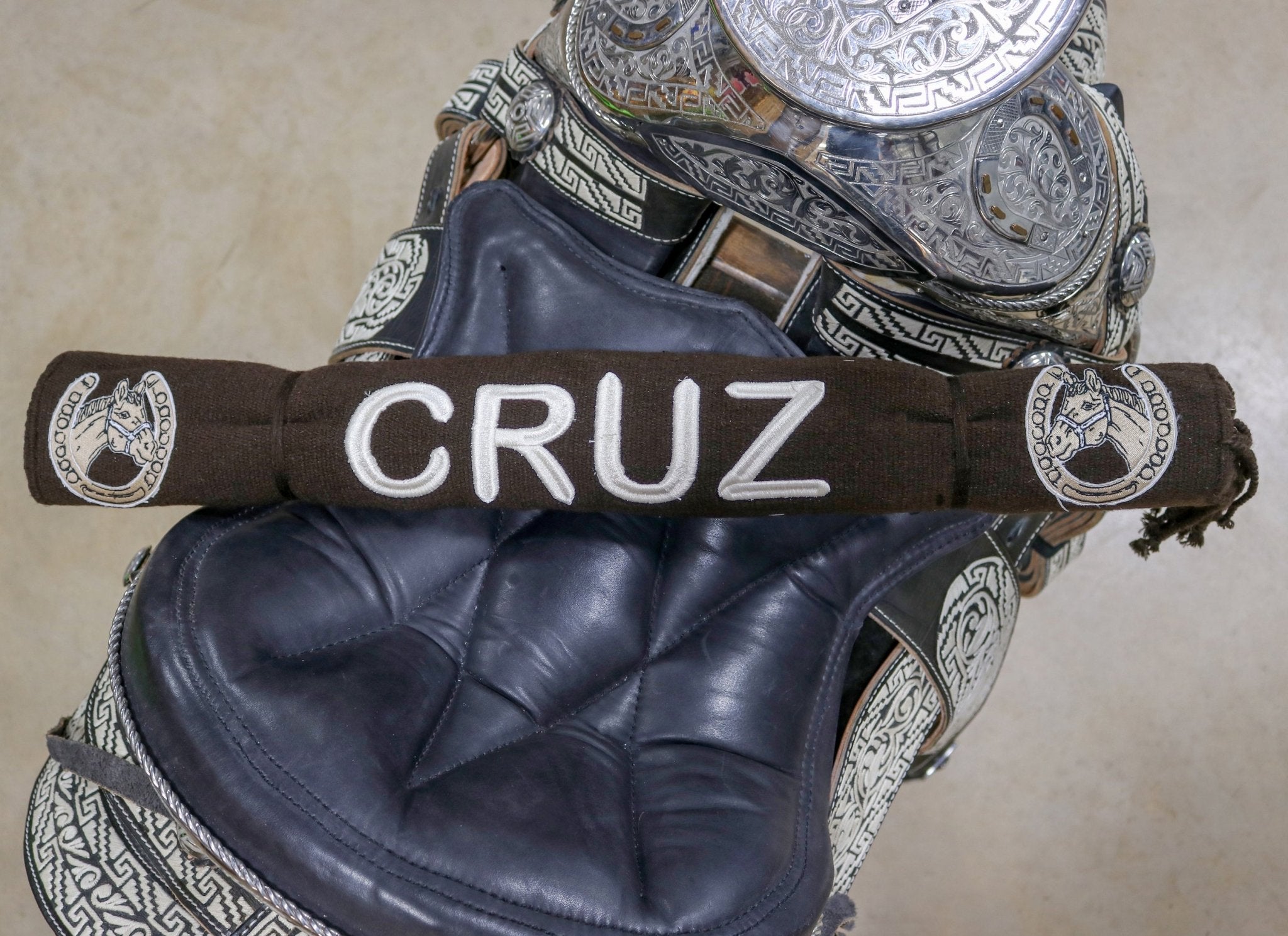 Cruz Brown Charro Sarape Montura Charra Mexican Saddle - M-Royal Saddles