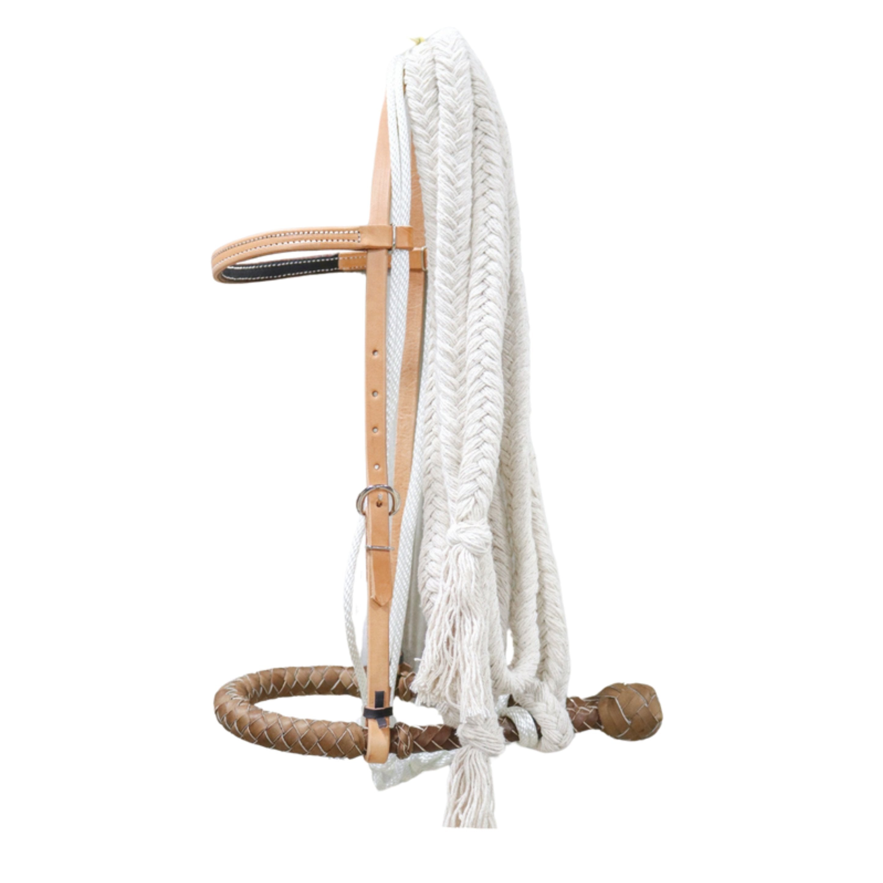 Heavy Duty Leather Bosal Western Horse Breaking Training Hackamore - M ...