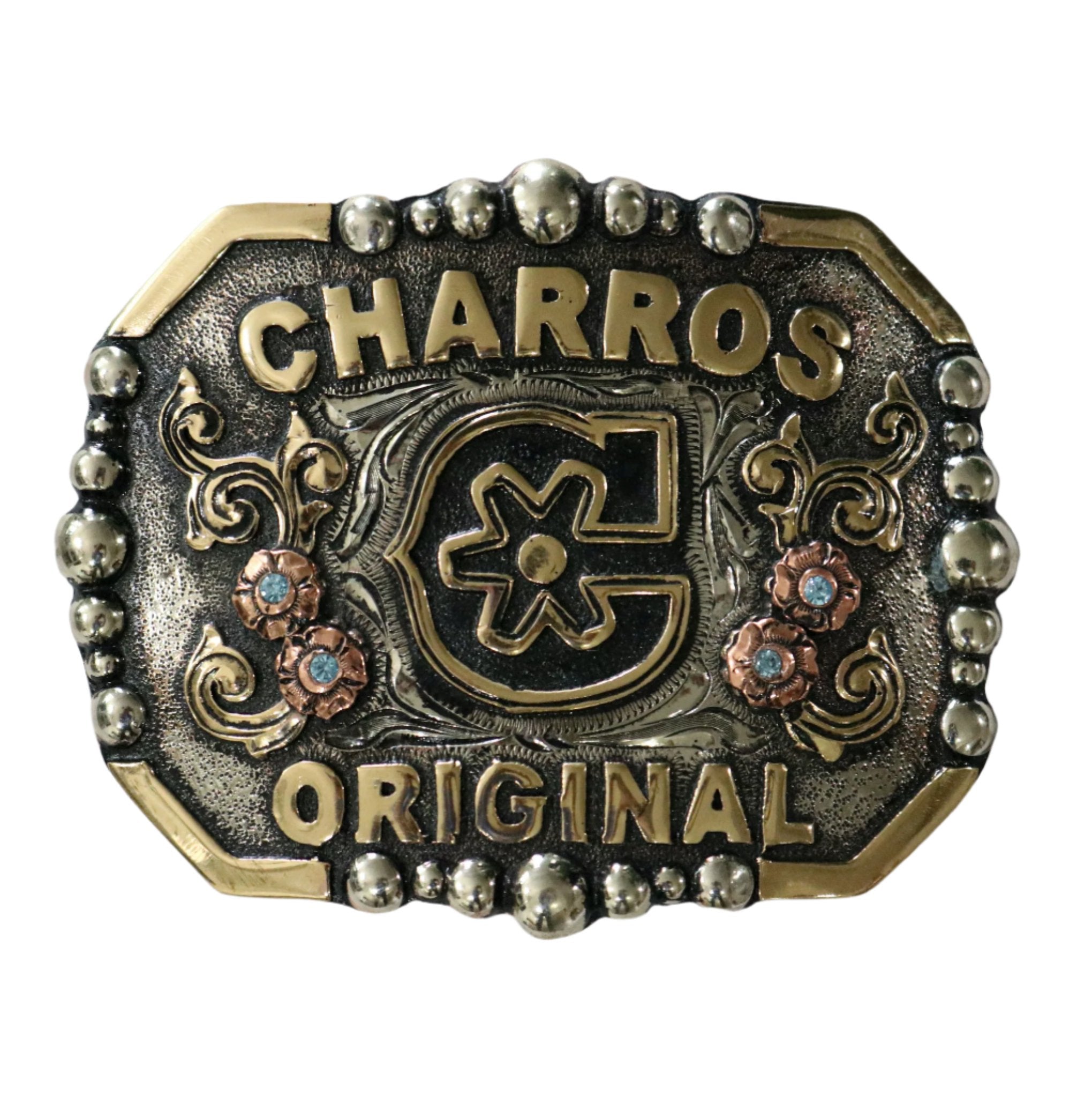 Hebilla Charros Original Logo Buckle (3.75" x 3") - M-Royal Saddles