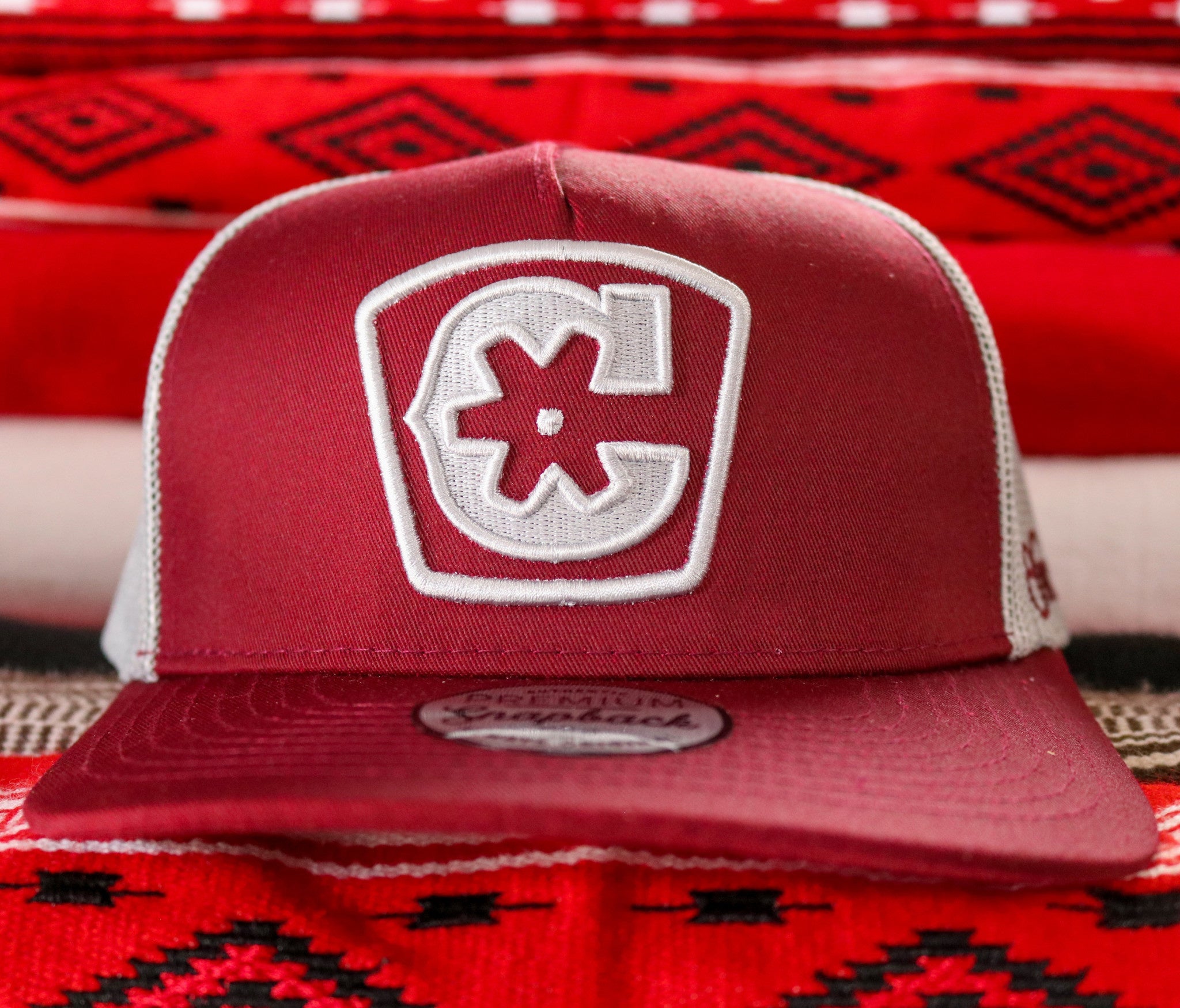 Maroon "C" Logo Charros Original Curve Hat - M-Royal Saddles