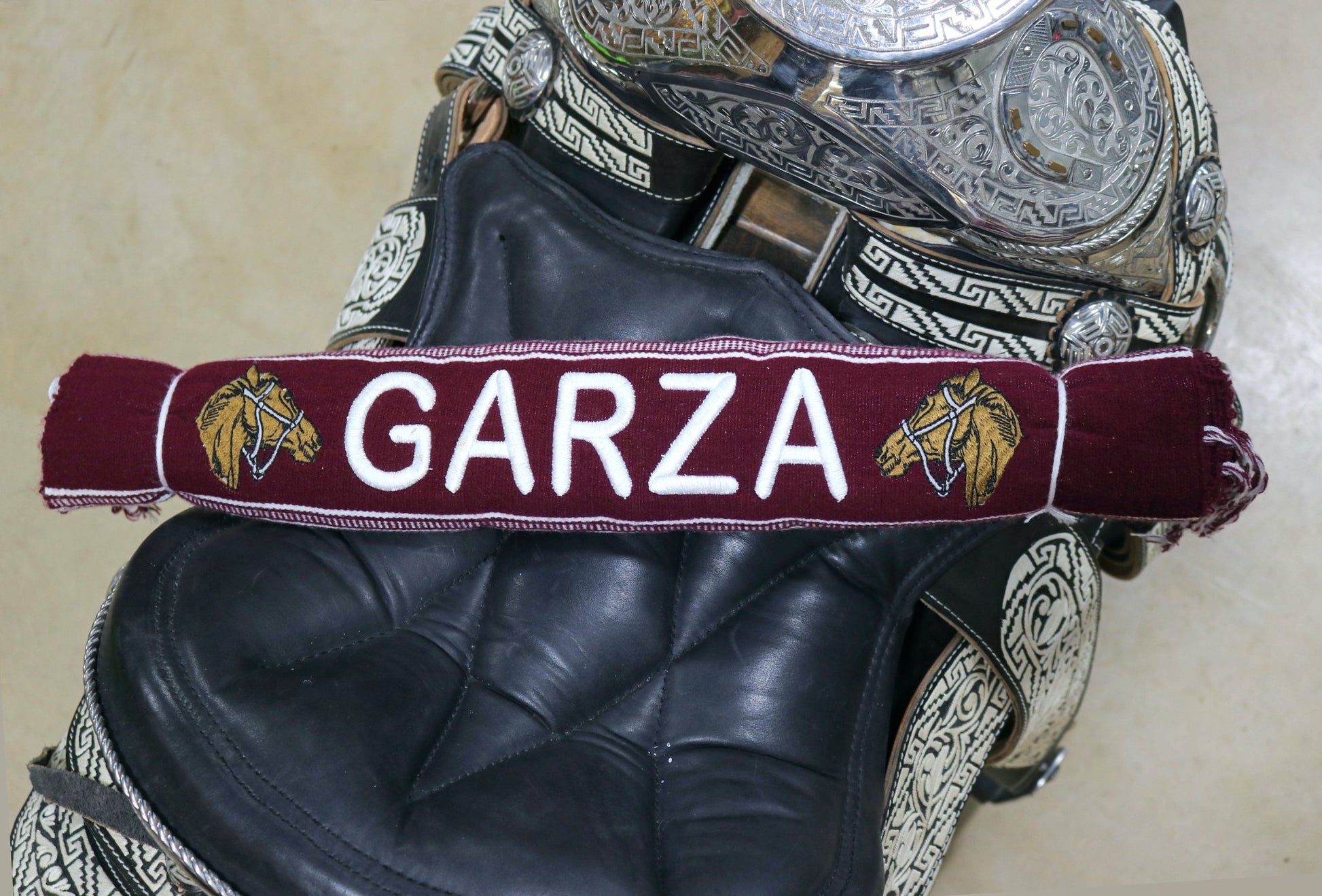 Maroon Garza Charro Sarape Montura Charra - M-Royal Saddles