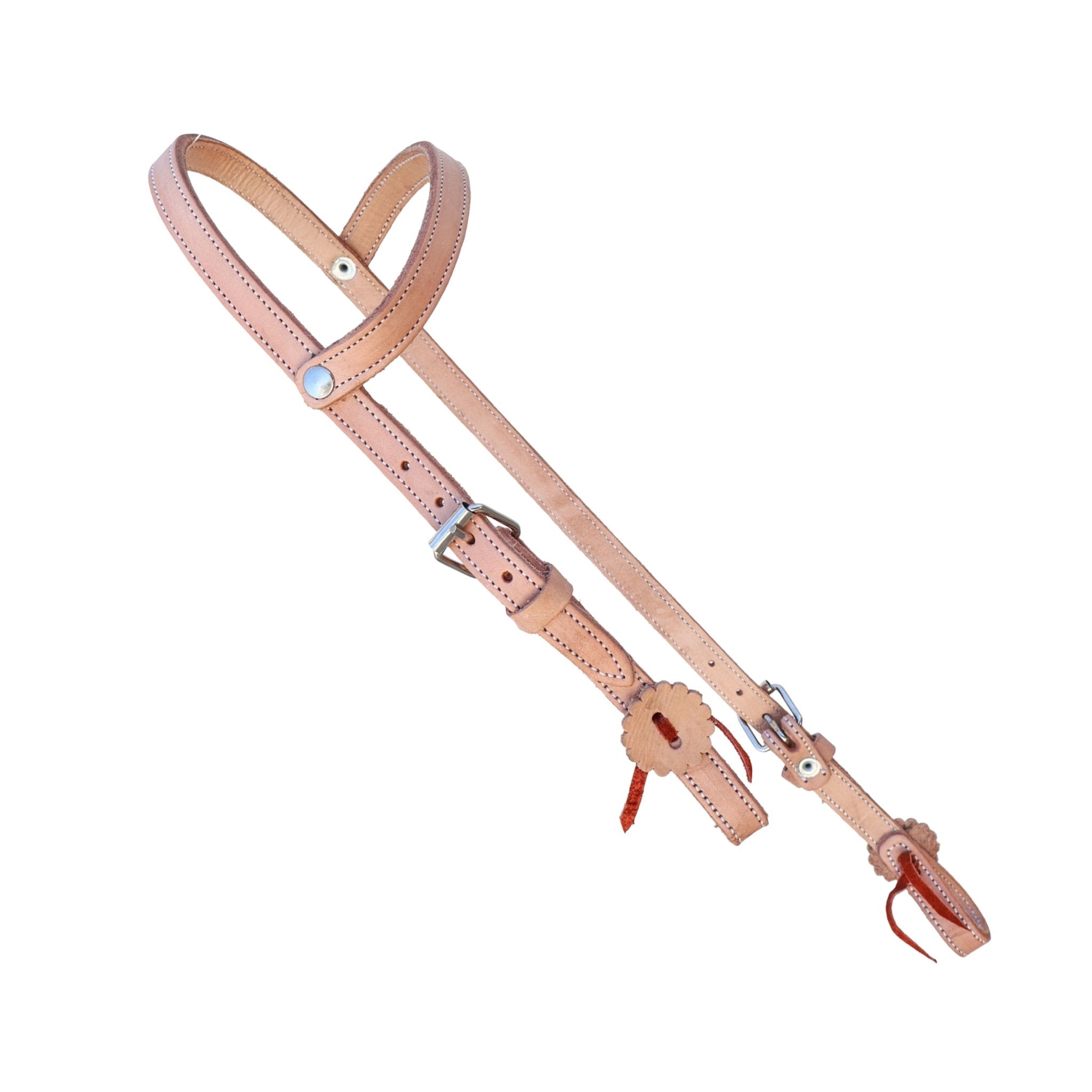 Natural Cabezada Charro Simple Horse Headstall - M-Royal Saddles
