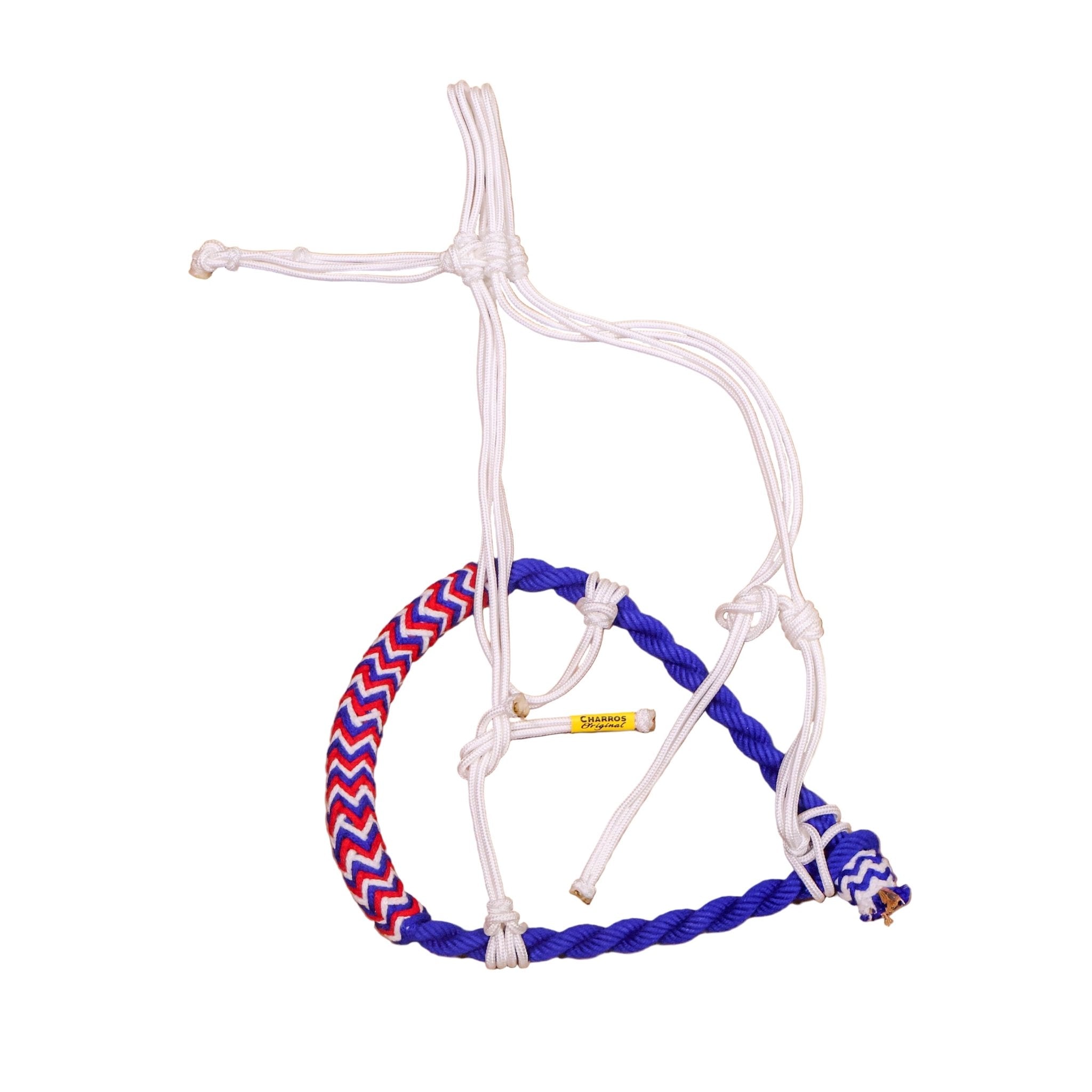 Neon Azul Charro Algodon Horse Cotton Braided Bosal - M-Royal Saddles