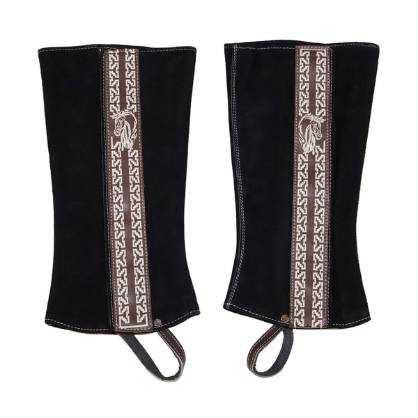 Polainas Black Charras Half Charro Half Chaps - M-Royal Saddles