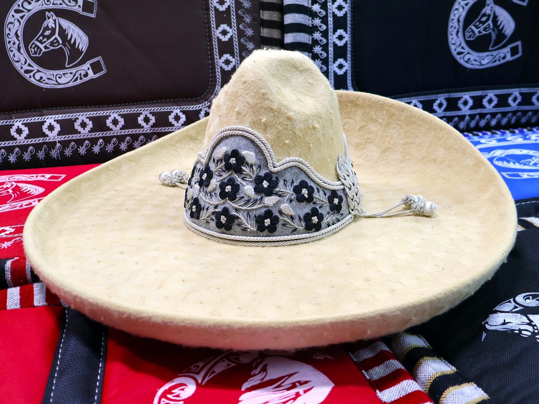 Sombrero MEX 59 Embroidered Charro Mexican Toquilla - M-Royal Saddles