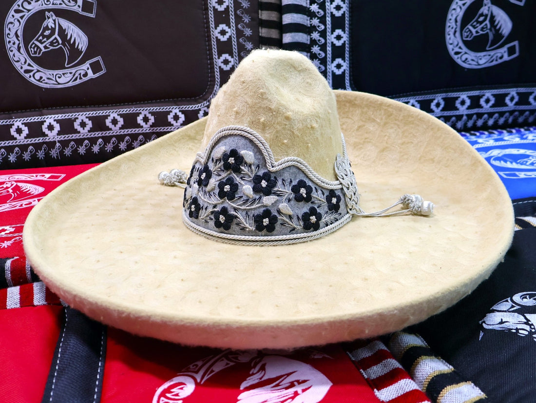 Sombrero MEX 59 Embroidered Charro Mexican Toquilla - M-Royal Saddles