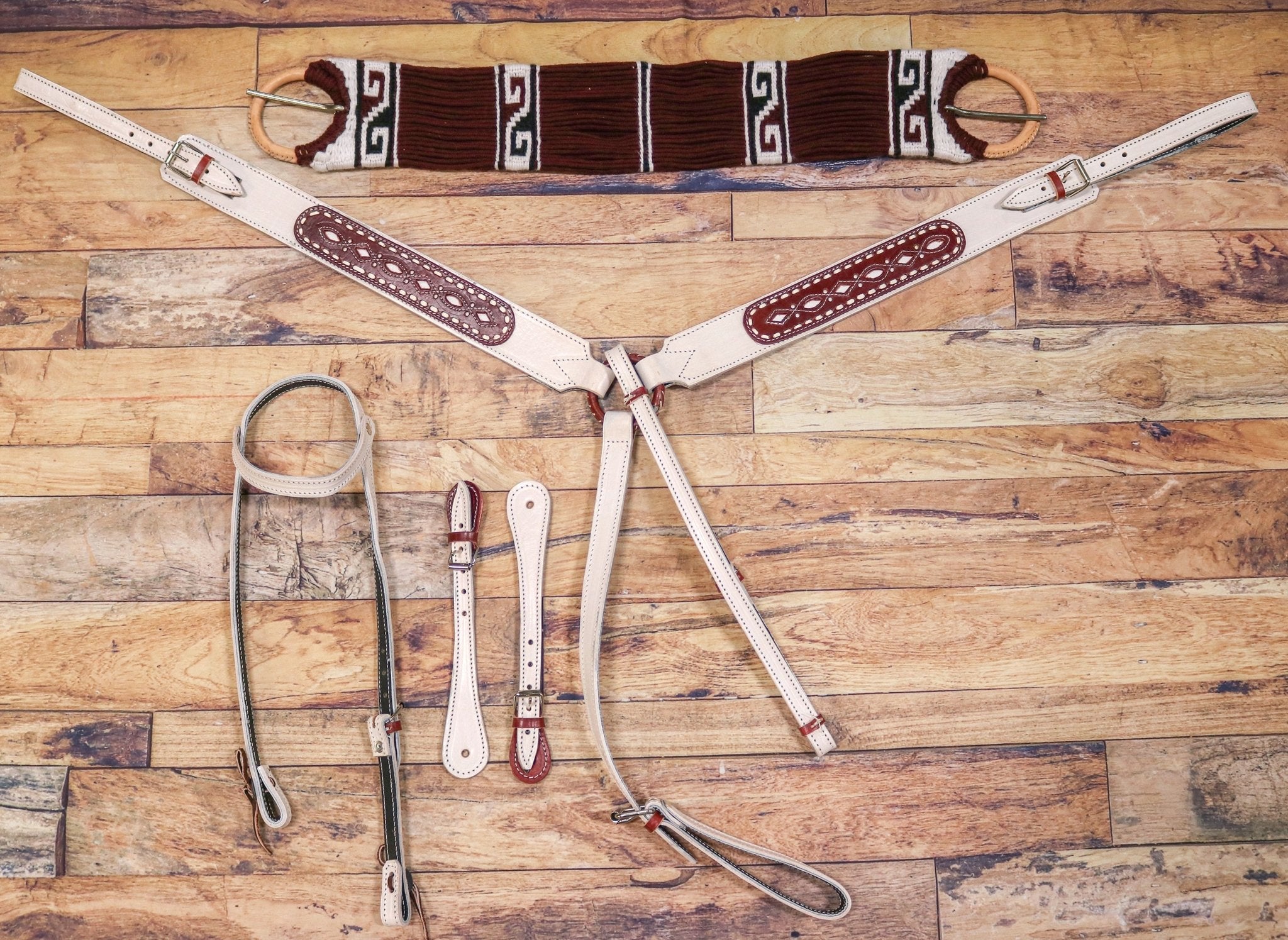 Vino Maroon Charro Saddle Tack Matching Set - M-Royal Saddles
