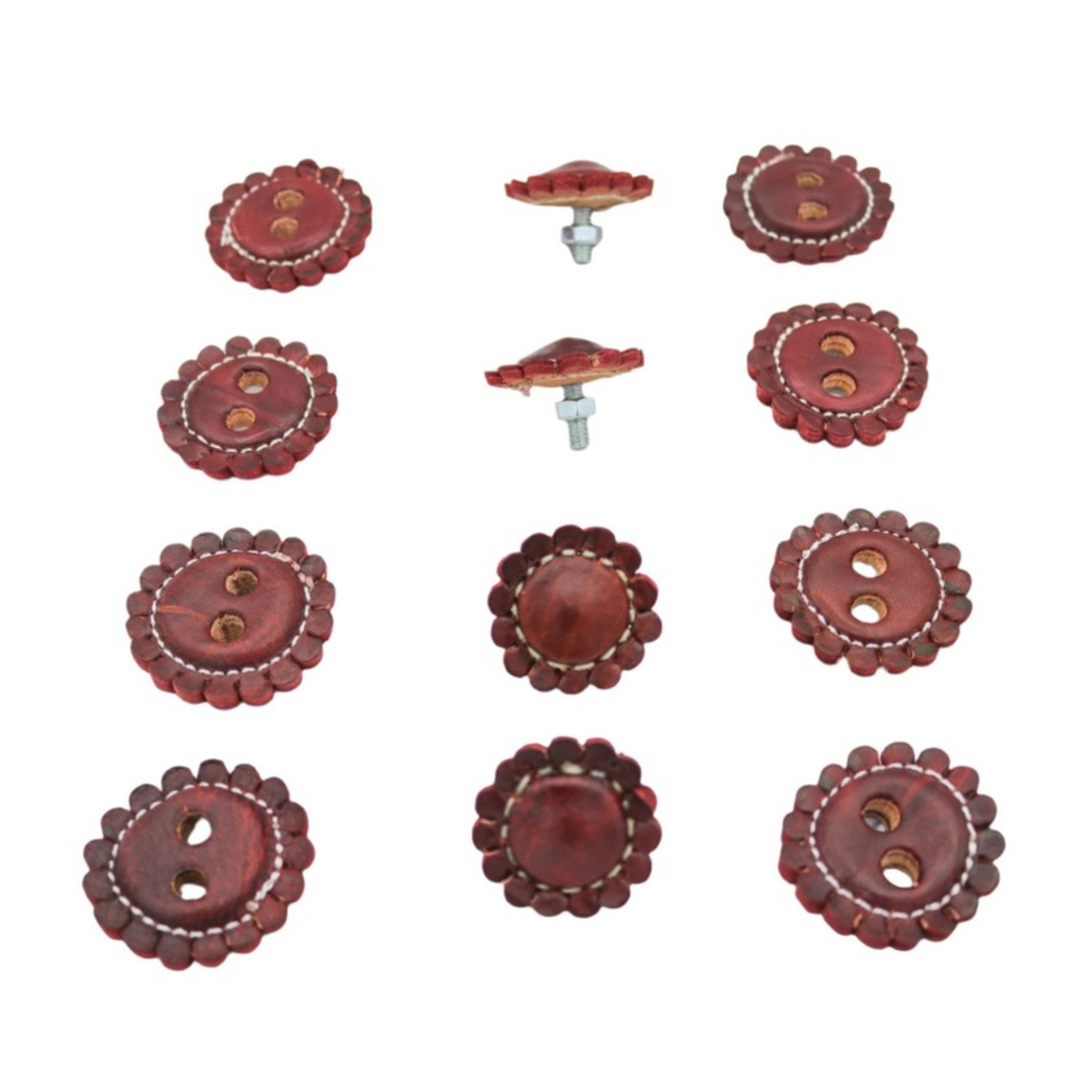 Vino Maroon Juego De Chapetones Conchos Monturas - M-Royal Saddles