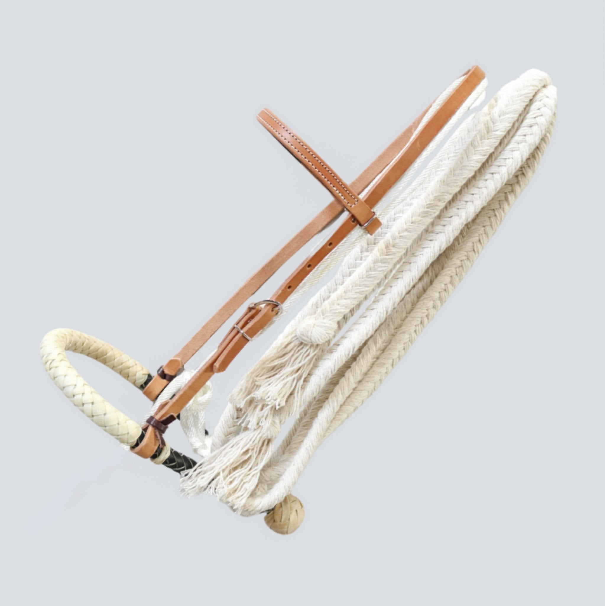 Western Horse Black Bosal Breaking Training Hackamore - M-Royal Saddles