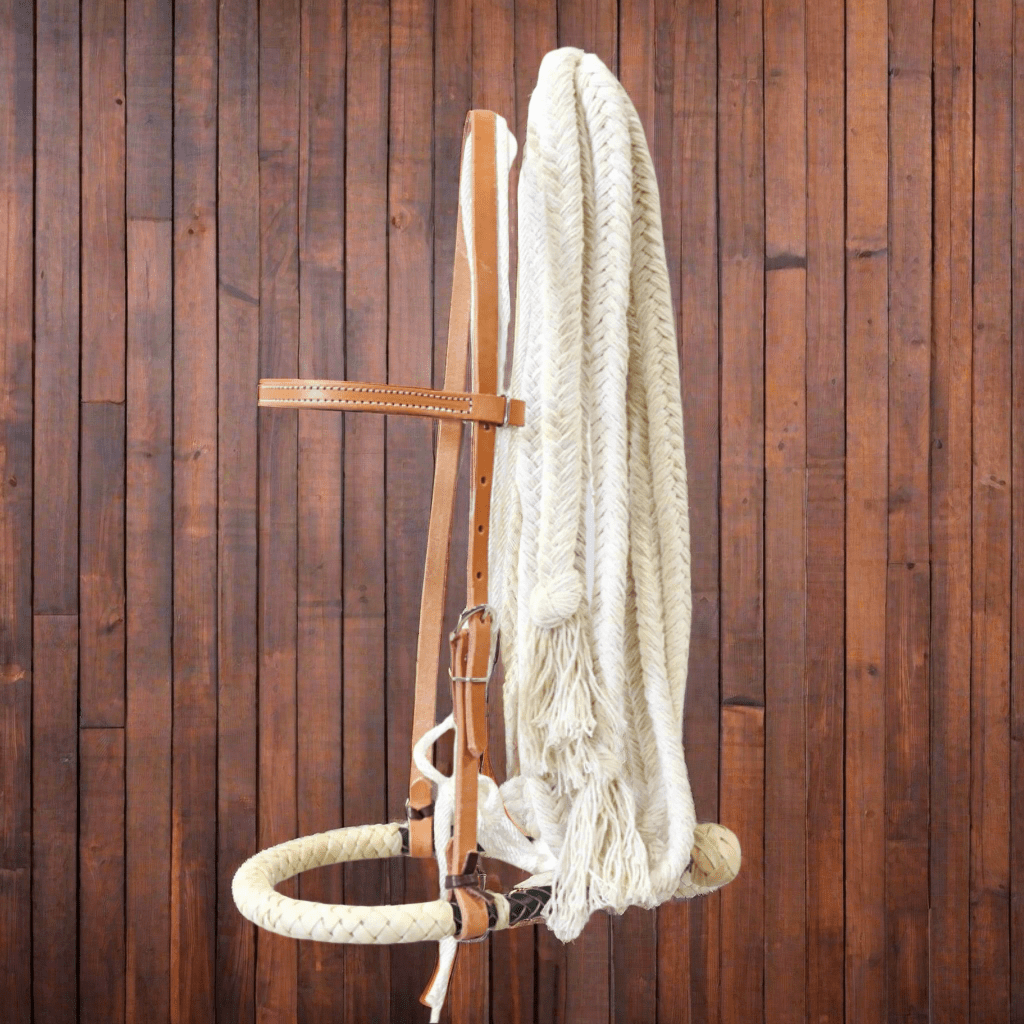 Western Horse Black Bosal Breaking Training Hackamore - M-Royal Saddles